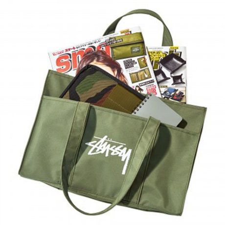 Stussy AUTHENTIC 🇯🇵 Stussy Magazine Military Colour Tote Bag | Grailed