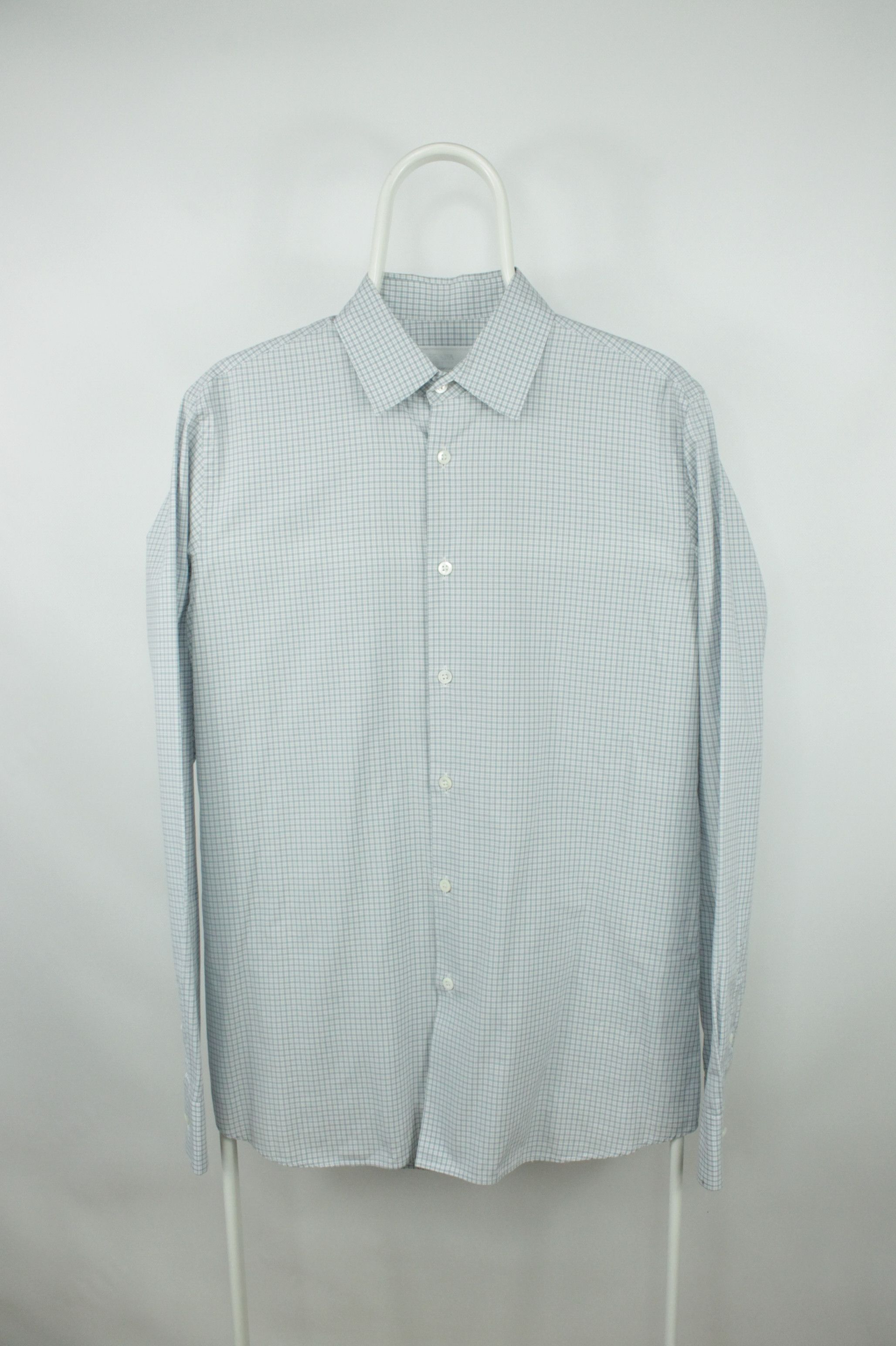 Luxury × Prada Prada Regular Fit Small Checked Dress Formal Shirt | Grailed