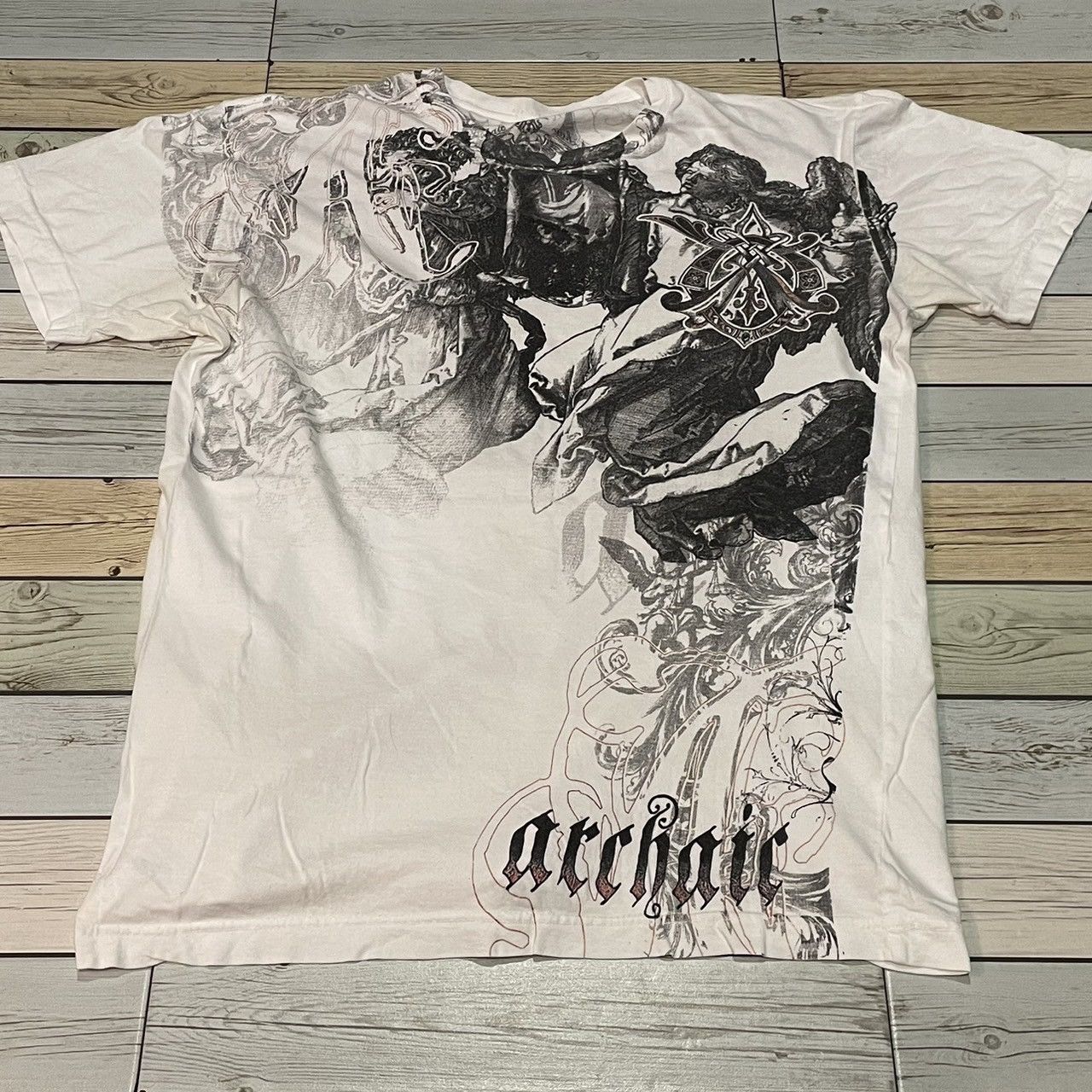 Affliction × Ed Hardy × Streetwear Rare Archaic Cross Tee Y2K ...