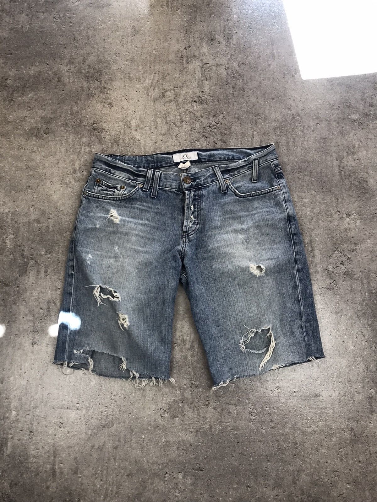 Distressed Denim Vintage Distressed Armani Exchange Denim Jeans Shorts ...