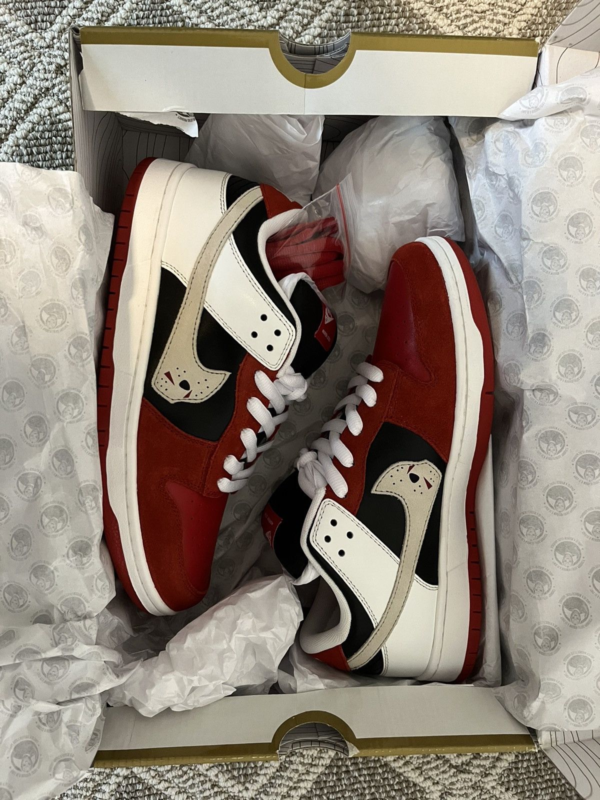 Nike × Warren Lotas Warren Lotas Dunk Low Jason Voorhees Red Size 8 ...