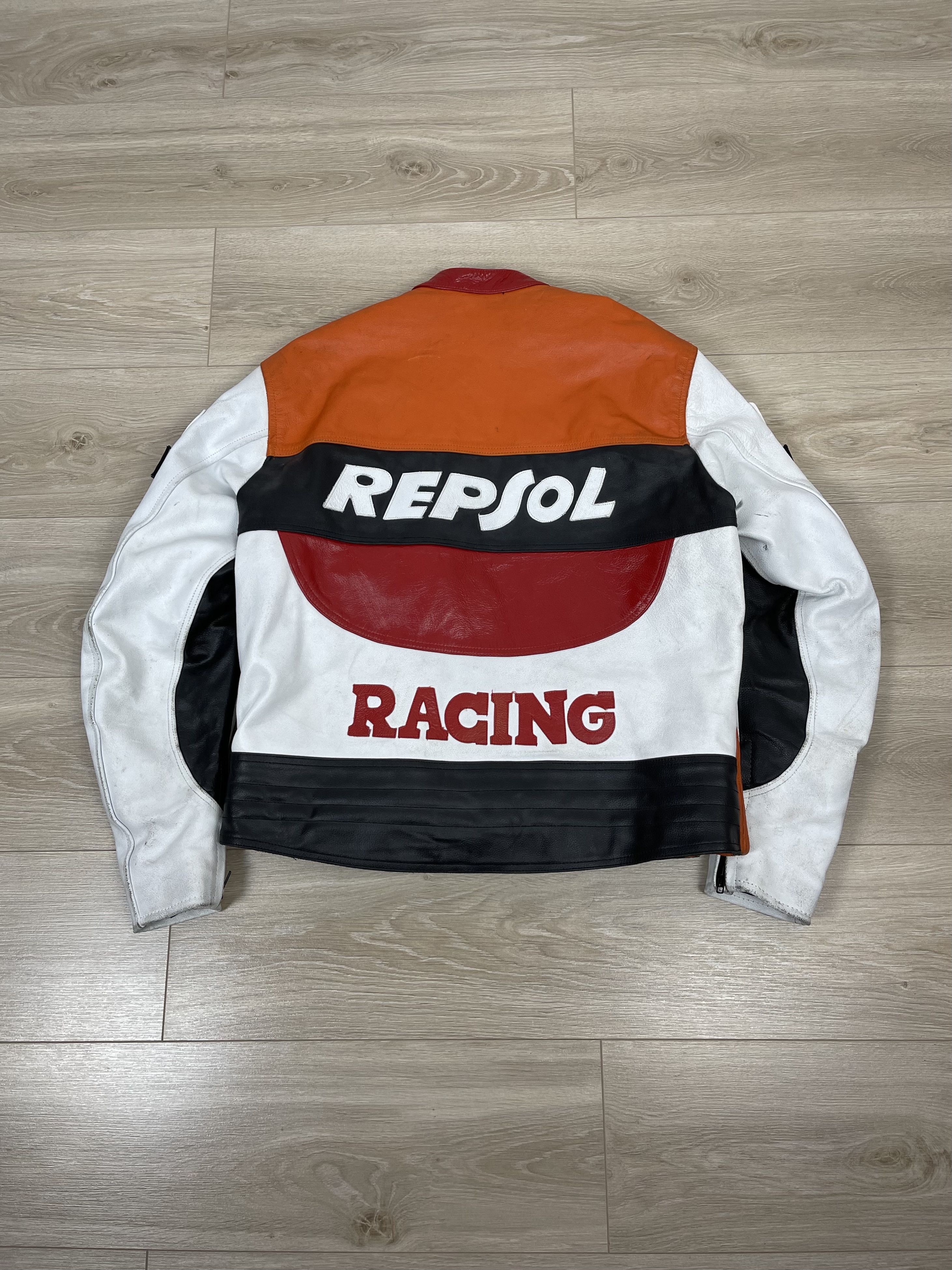 Vintage Vintage 90s Mens REPSOL Racing Biker Leather Jacket | Grailed
