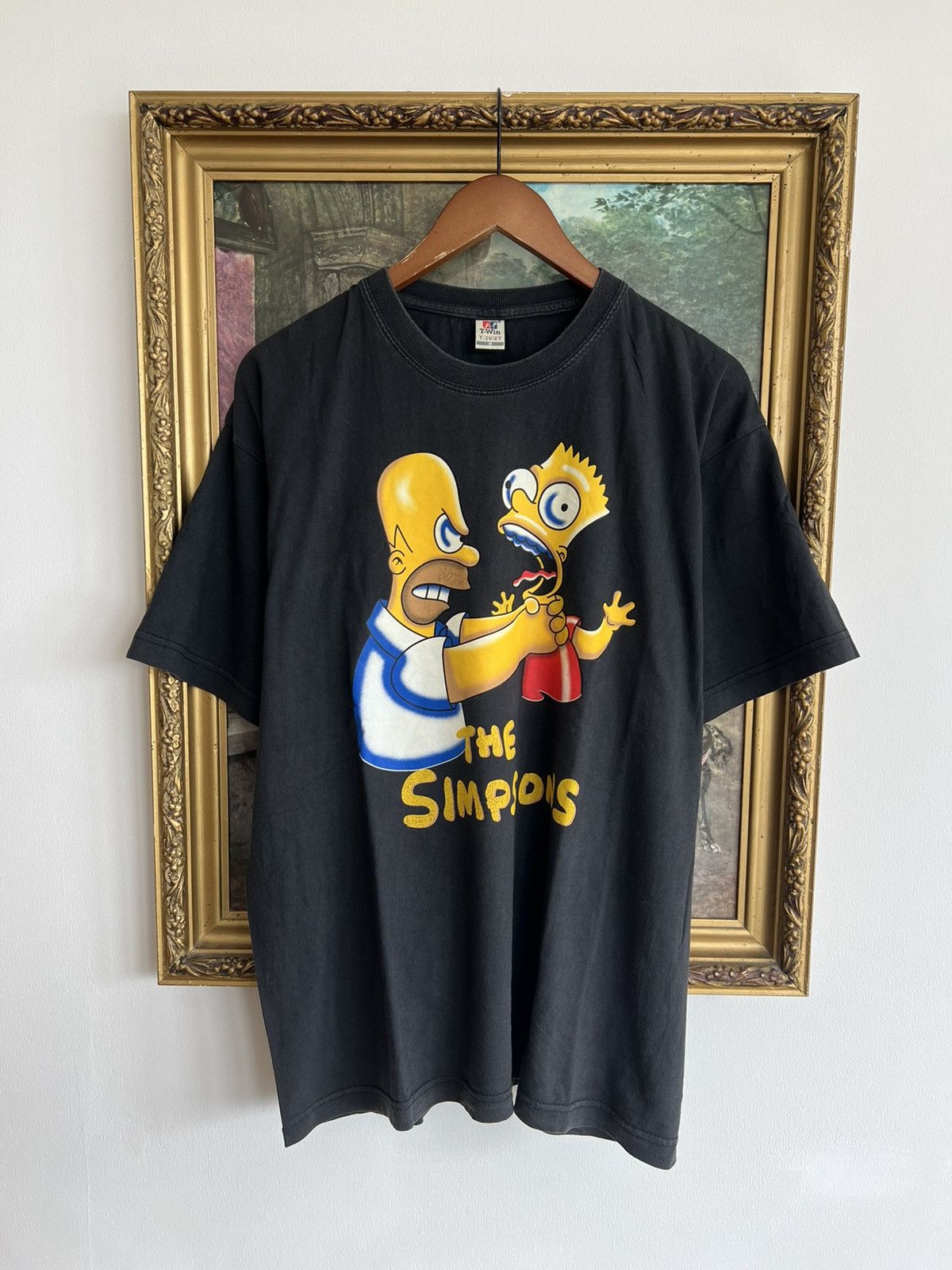 Vintage Vintage 90s The Simpsons Bart Homer Black Tee (King Hill) | Grailed