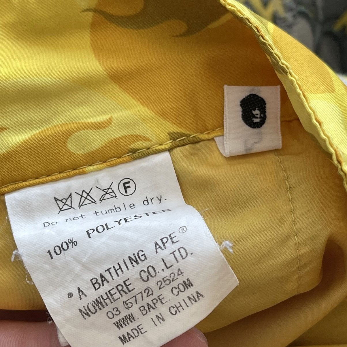 Bape OG Bape Fire Camo Nylon Shorts Yellow Board Swim | Grailed