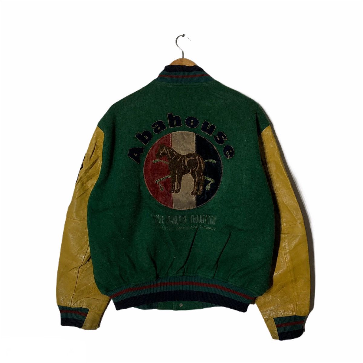 Japanese Brand × Varsity Jacket Abah House Horse Riding Big Logo ...