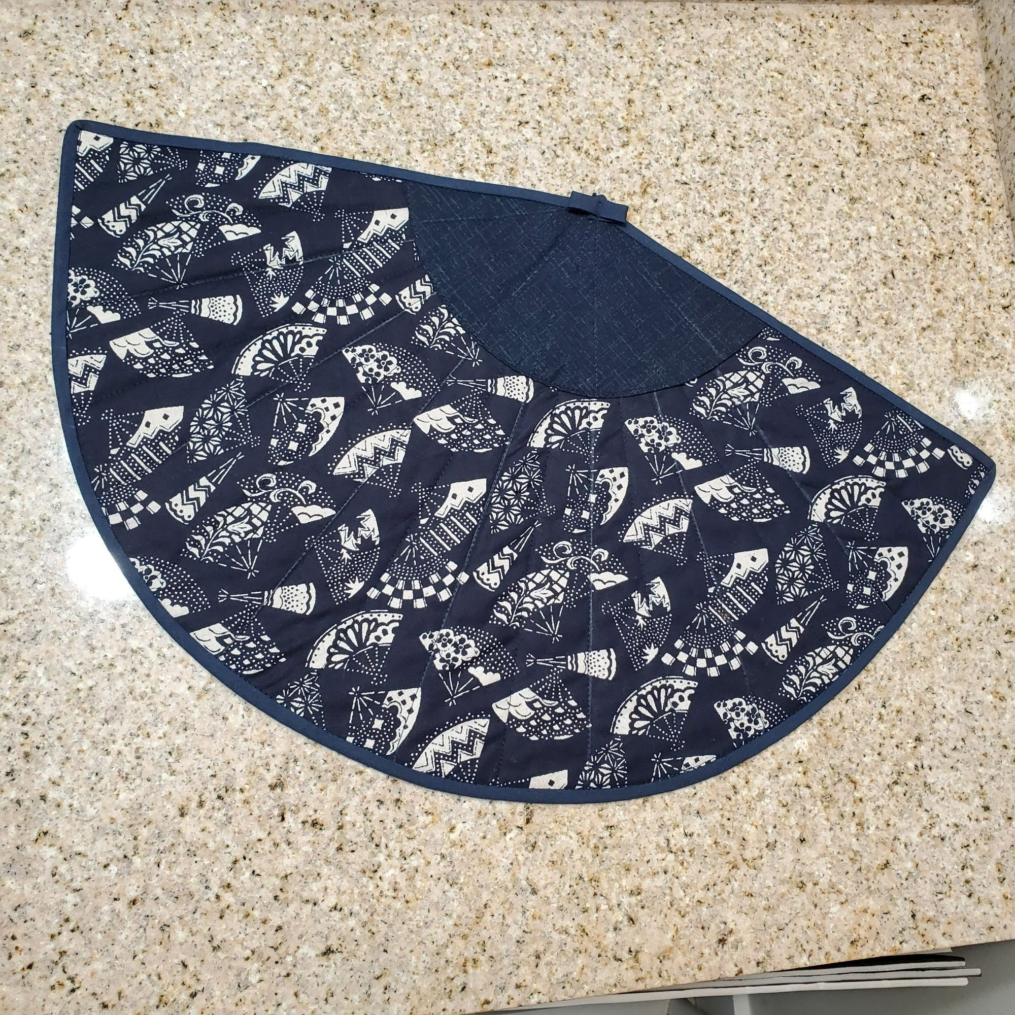 Vintage Fan Shaped Table Mat, Japanese Katazome Kasuri Cloth Mat | Grailed