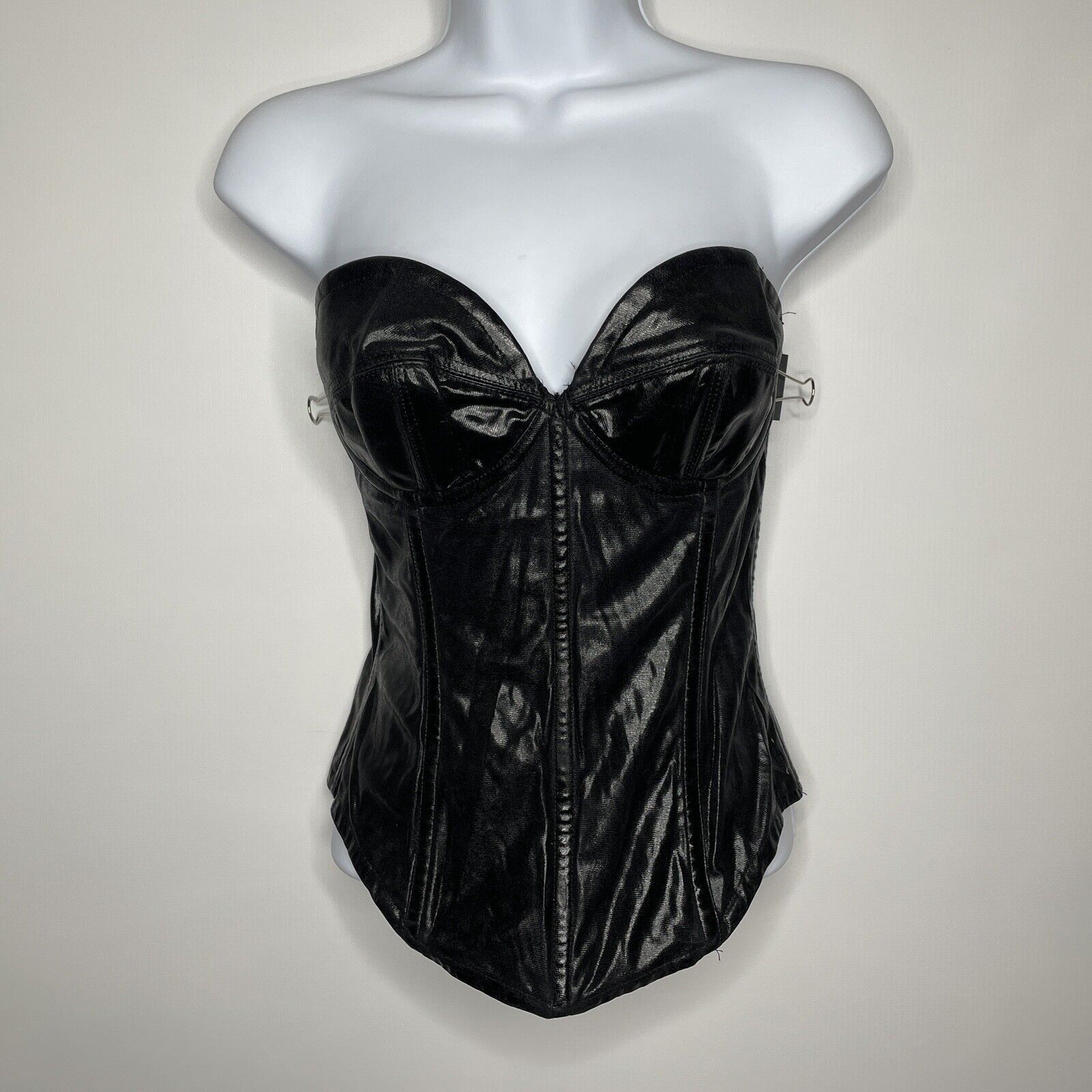 Vintage 90s Trashy Lingerie Edy Corset Shiny Black Wet Leather Look Grailed