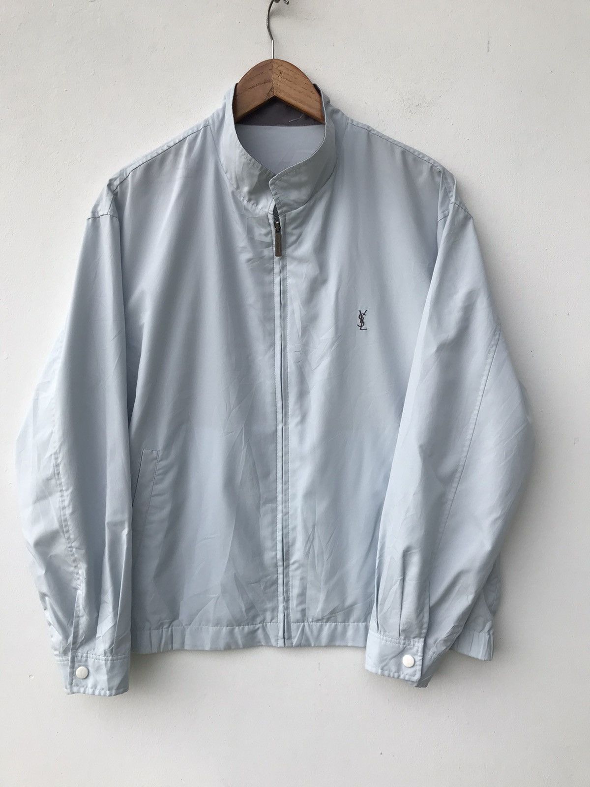 Yves Saint Laurent YSL NYLON JACKET SMALL PONY DESIGN ZIPPER CASUAL ...