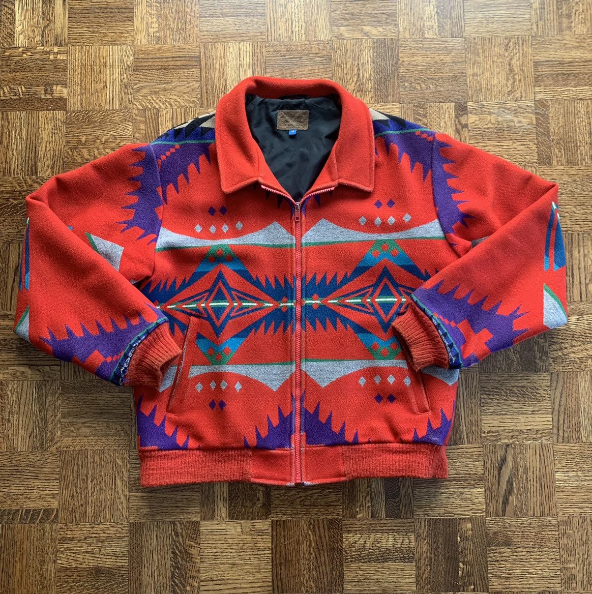 Vintage Vintage Pendleton Aztec Navajo Wool Bomber Jacket Coat | Grailed