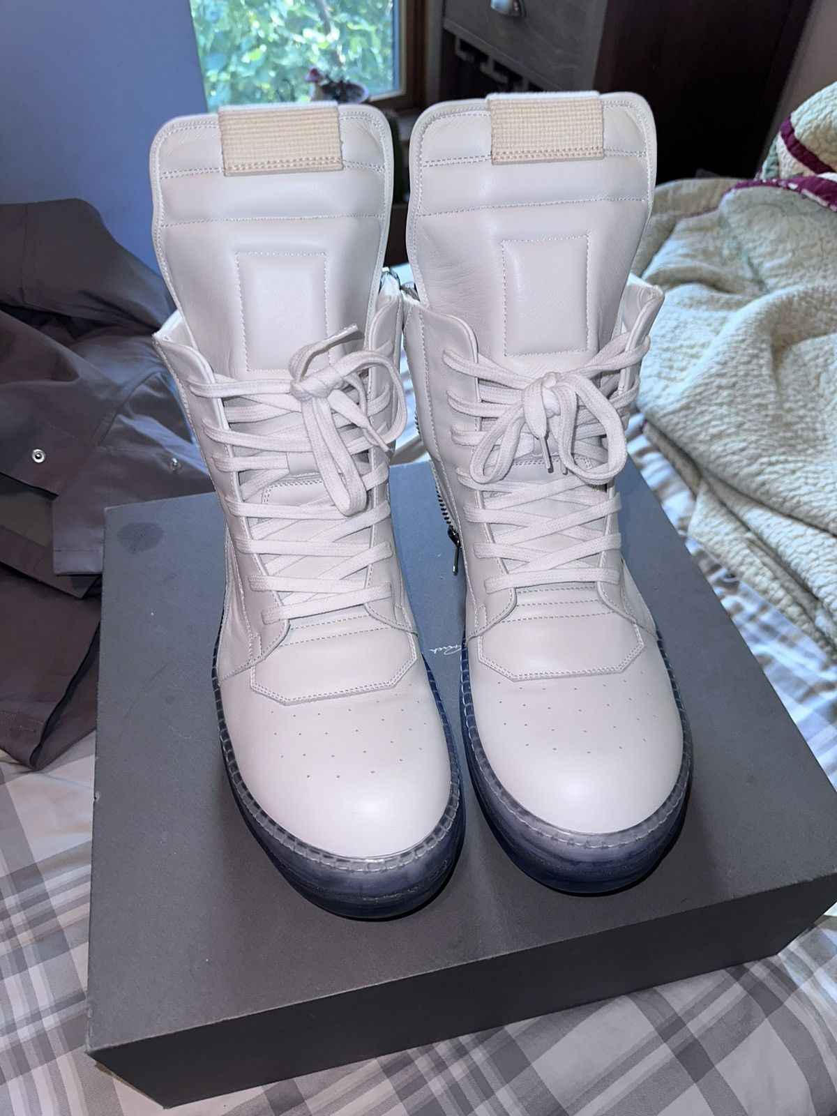 Rick Owens RICK OWENS Nublu blue transparent white Geobaskets Performa ...