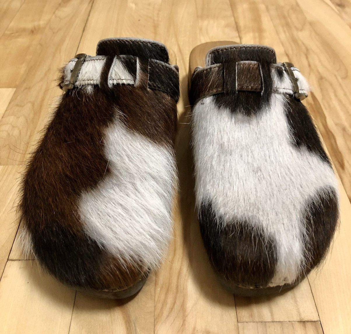 Paria Farzaneh Cow Print Woody Edition Clogs | Grailed