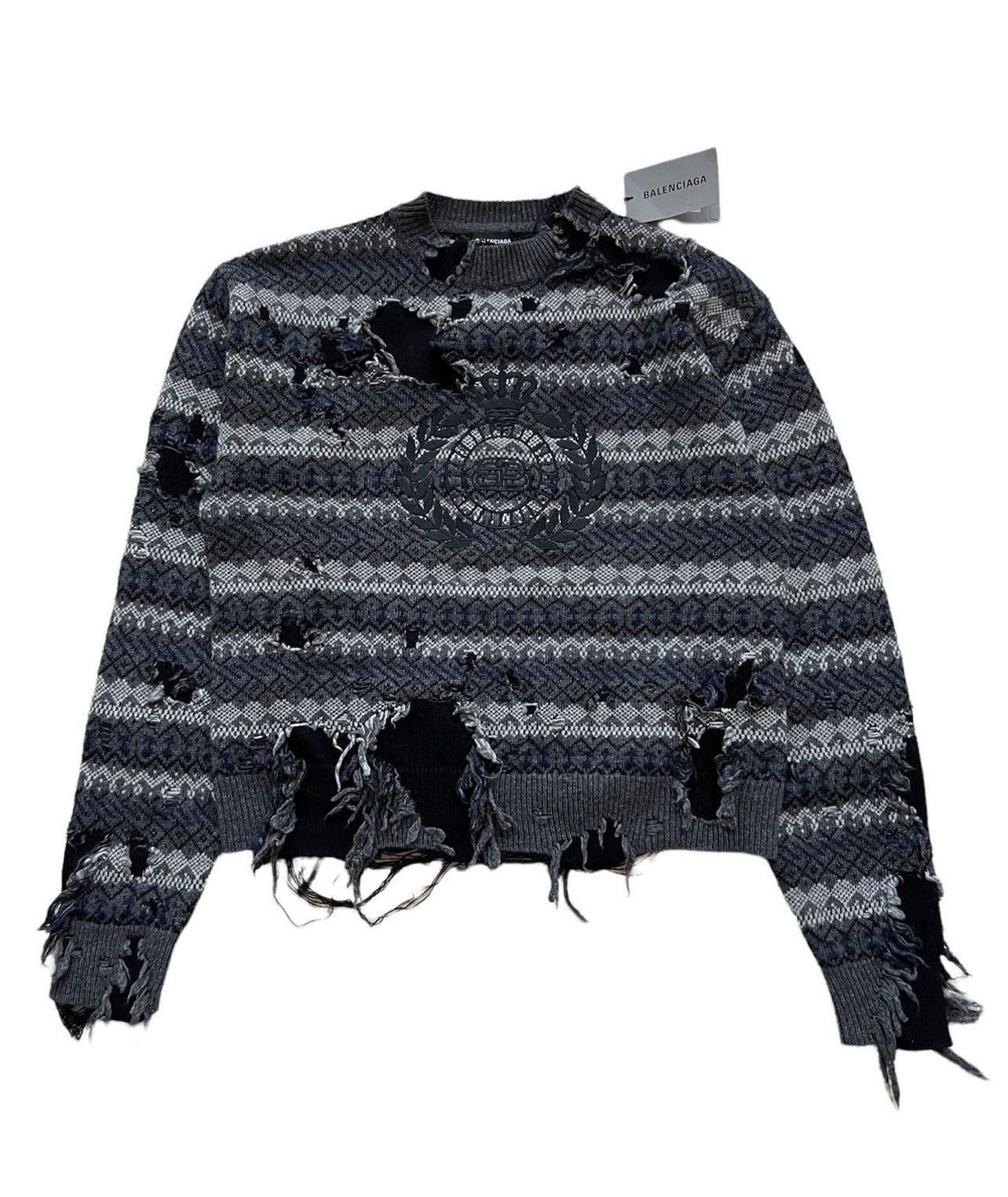 Balenciaga 2021/22 Unifit Destroyed Knit Sweater | Grailed
