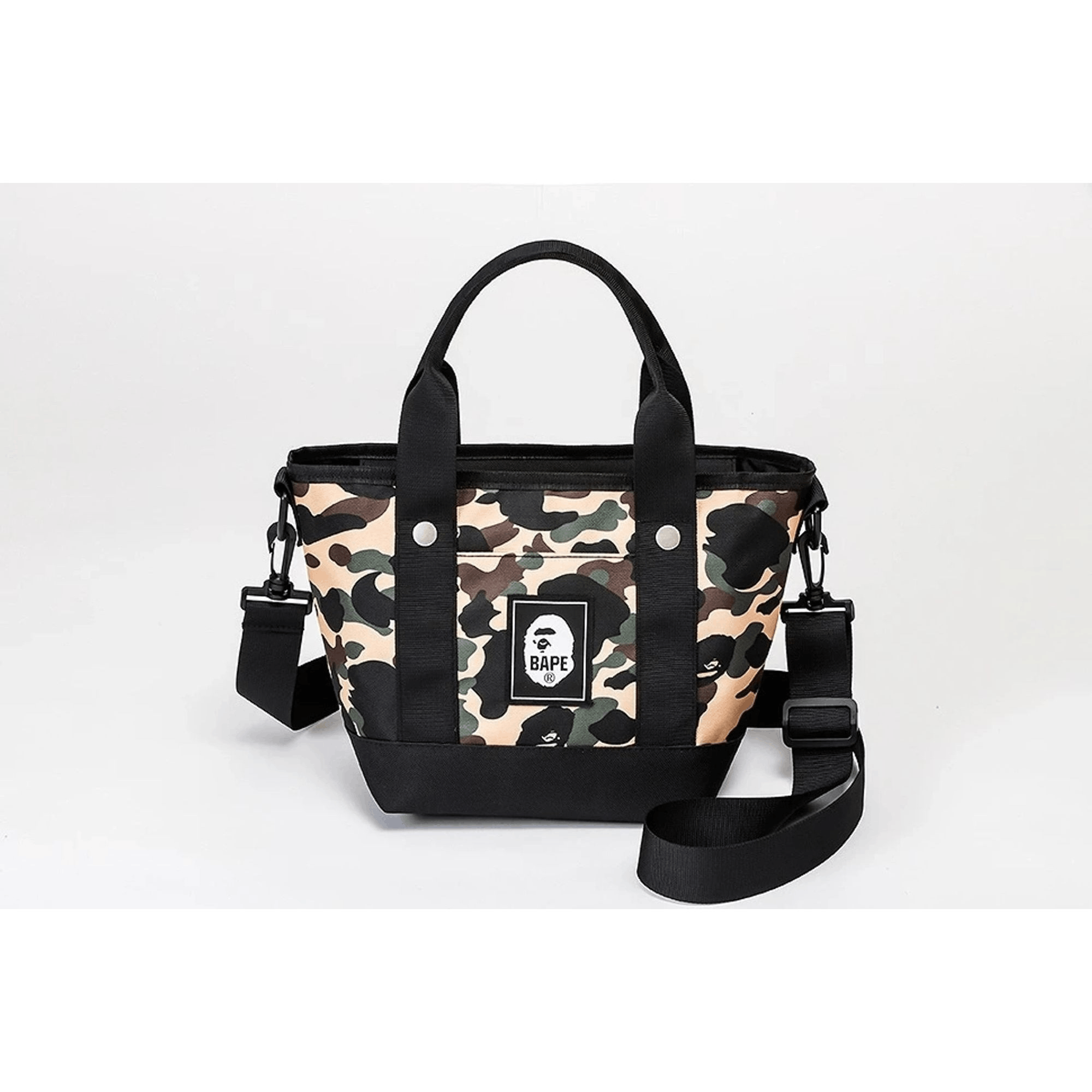 Bape 🔥 BAPE CAMO LOGO TOTE BAG + BABY MILO MINI WALLET SET | Grailed