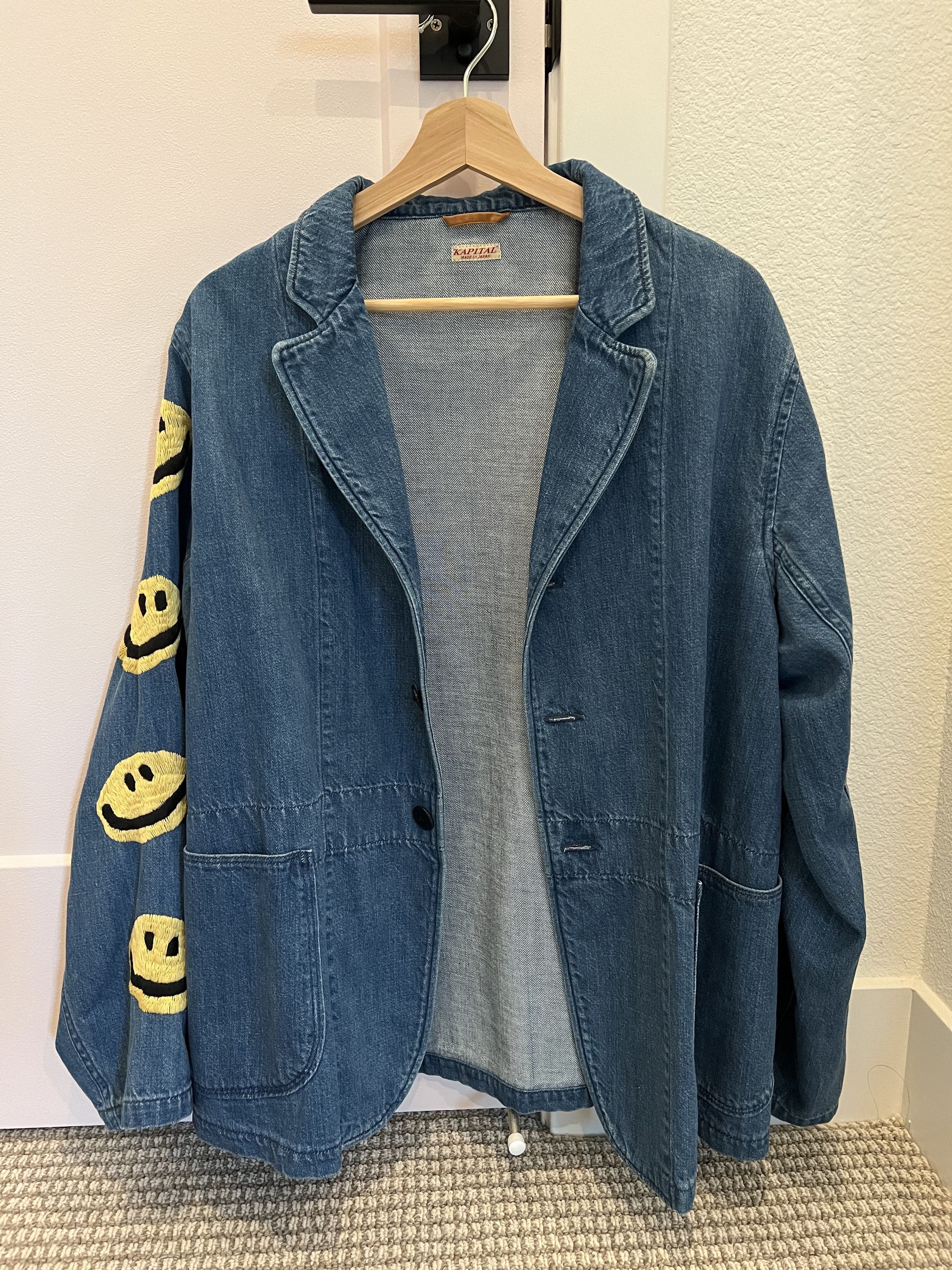 Kapital Smiley Face Denim Blazer | Grailed