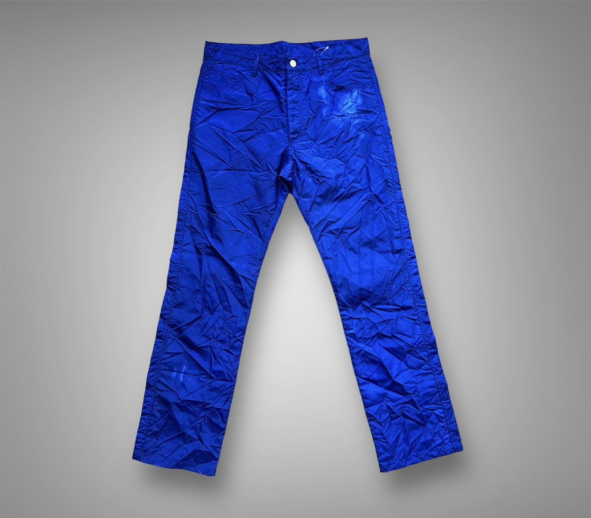 KANGHYUK Airbag Crinkle Nylon Metallic Blue Pants | Grailed