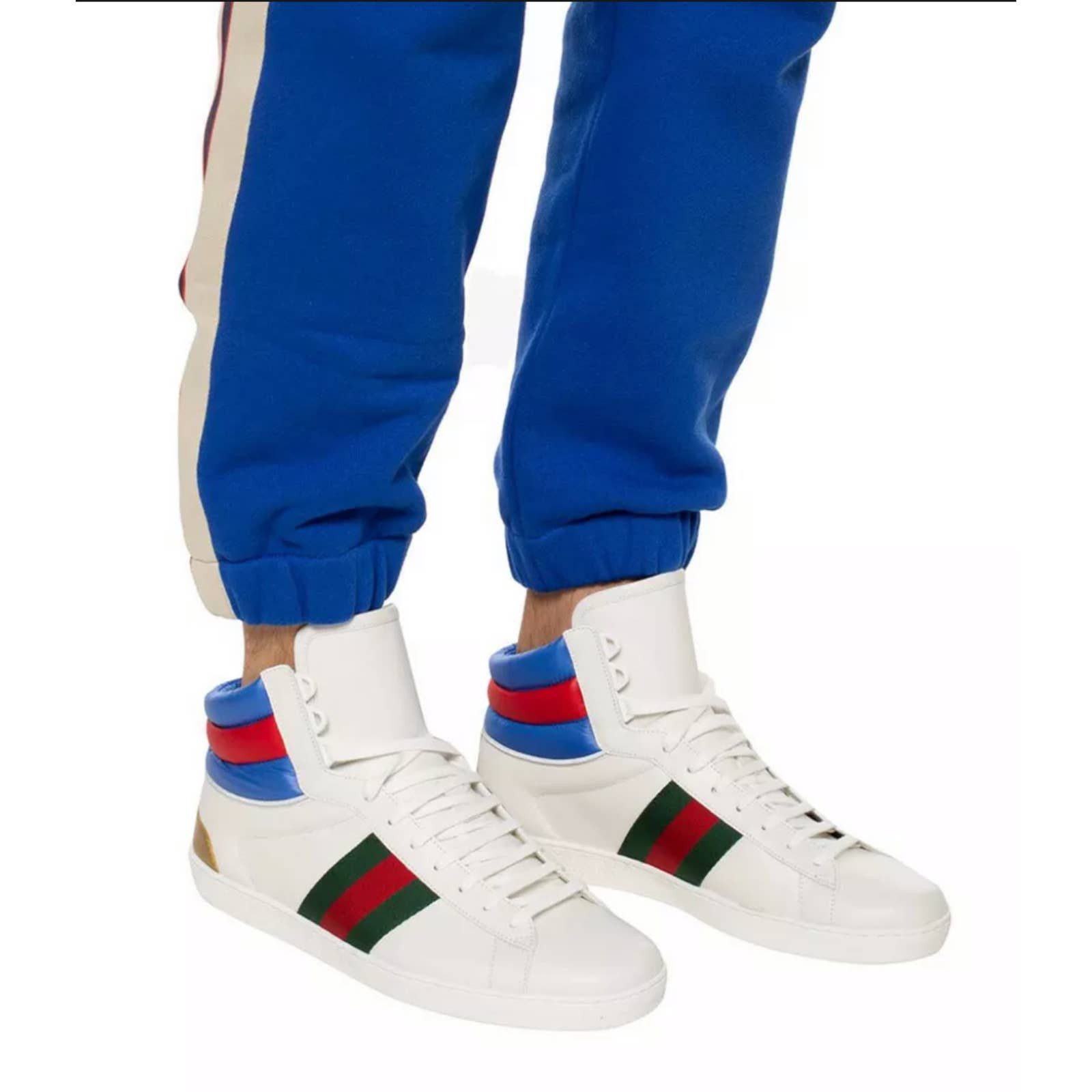 Gucci Gucci Ace High Top Sneakers White Leather Snakeskin 10.5 | Grailed