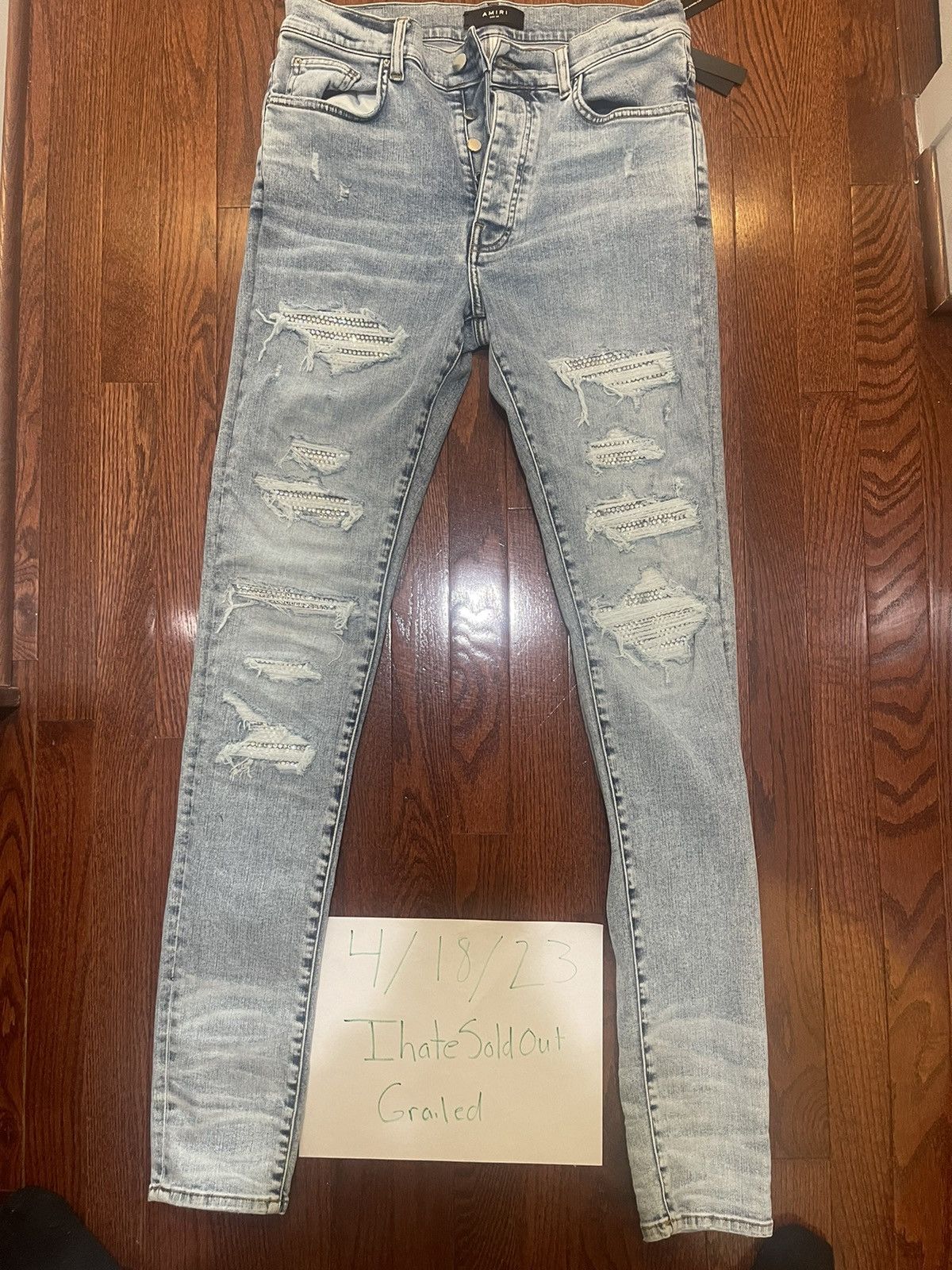 Amiri Amiri Swarovski Crystal Jeans | Grailed