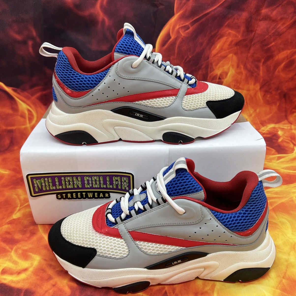 Dior B22 sneaker ‘grey red blue’ Sz- 11M/44EU | Grailed