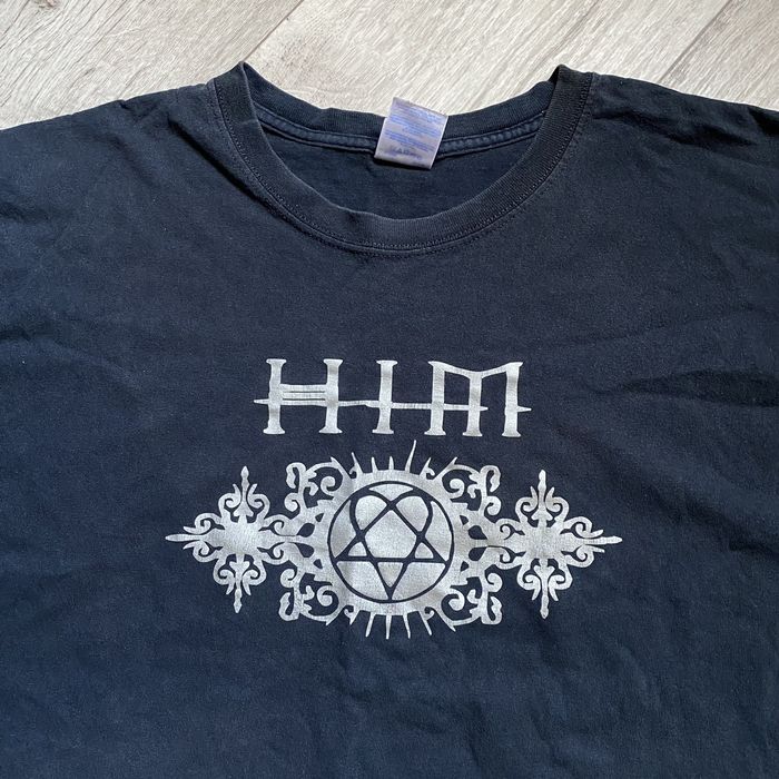 Vintage HIM BAND Y2K PENTAGRAM BOXY FADED T SHIRT | Grailed