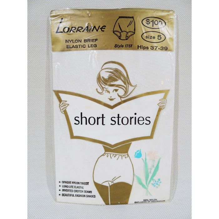 Vintage NOS Vtg 50s 60s LORRAINE Short Stories Opaque Nylon Brief ...
