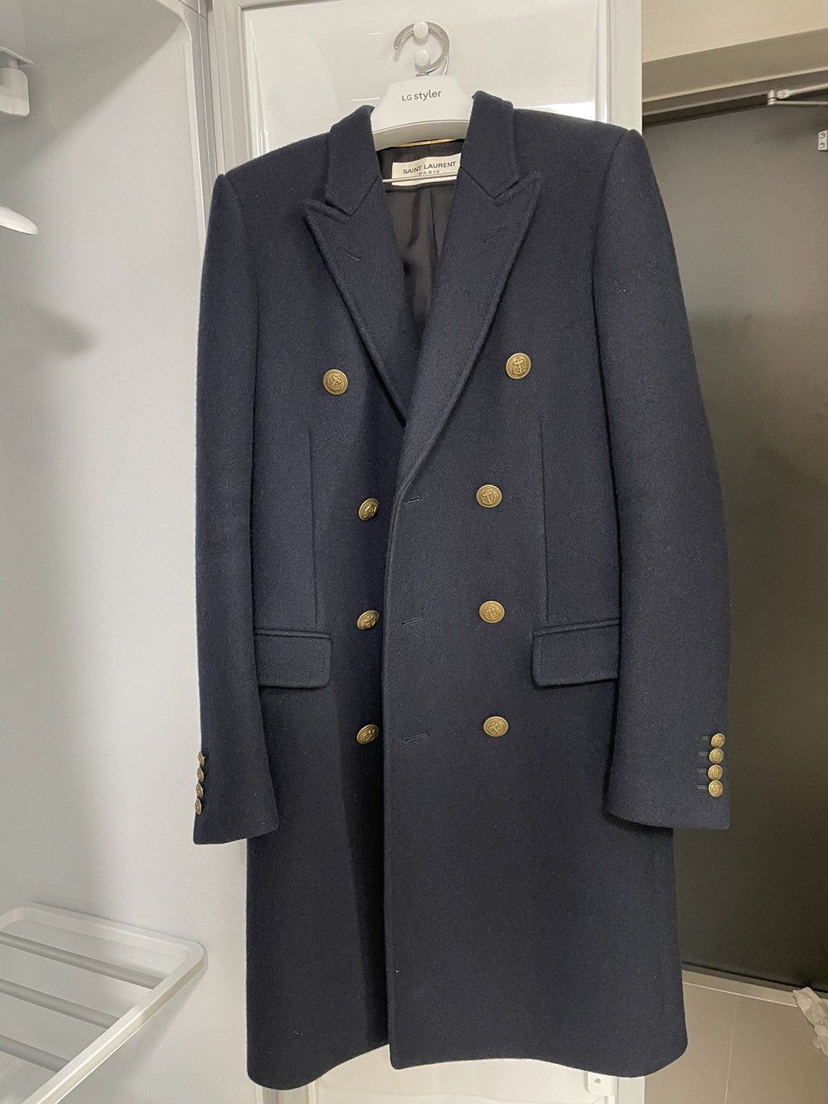 Saint Laurent Paris Final Saint laurent FW13 Allure Navy Gold buttoned ...