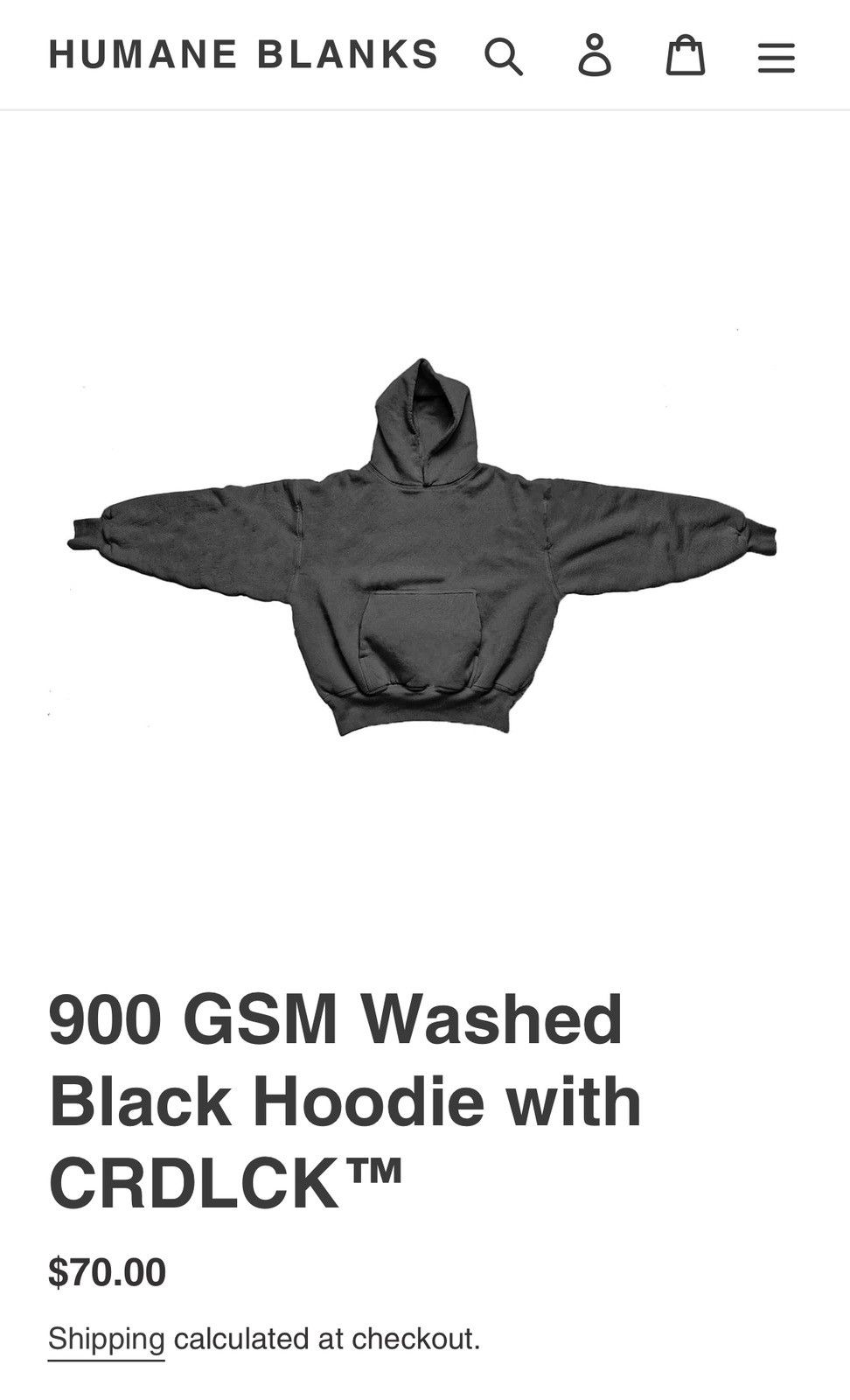 Other × Streetwear Humane Blanks 900 GSM Washed Black Hoodie | Grailed