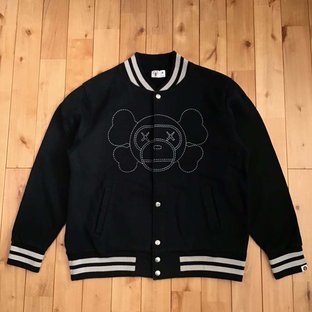 Bape × Kaws BAPE × kaws milo Sweat bomber jacket varsity | Grailed