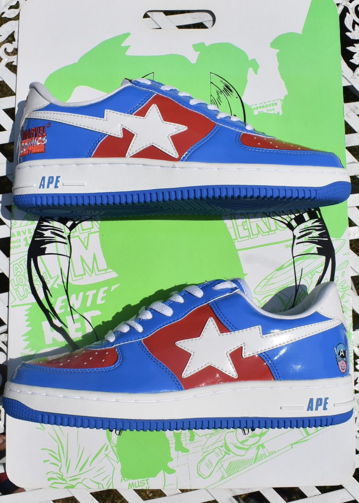 Bape Marvel × Bape Captain America Bapesta 2005 | Grailed