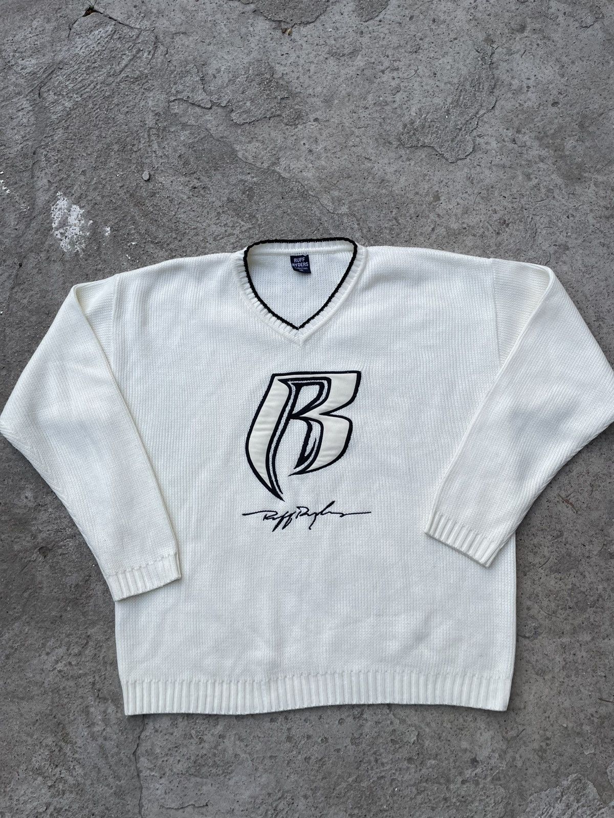 Vintage Super rare 🔥 ruff ryders sweater beige dmx ruff 90s hip hop ...