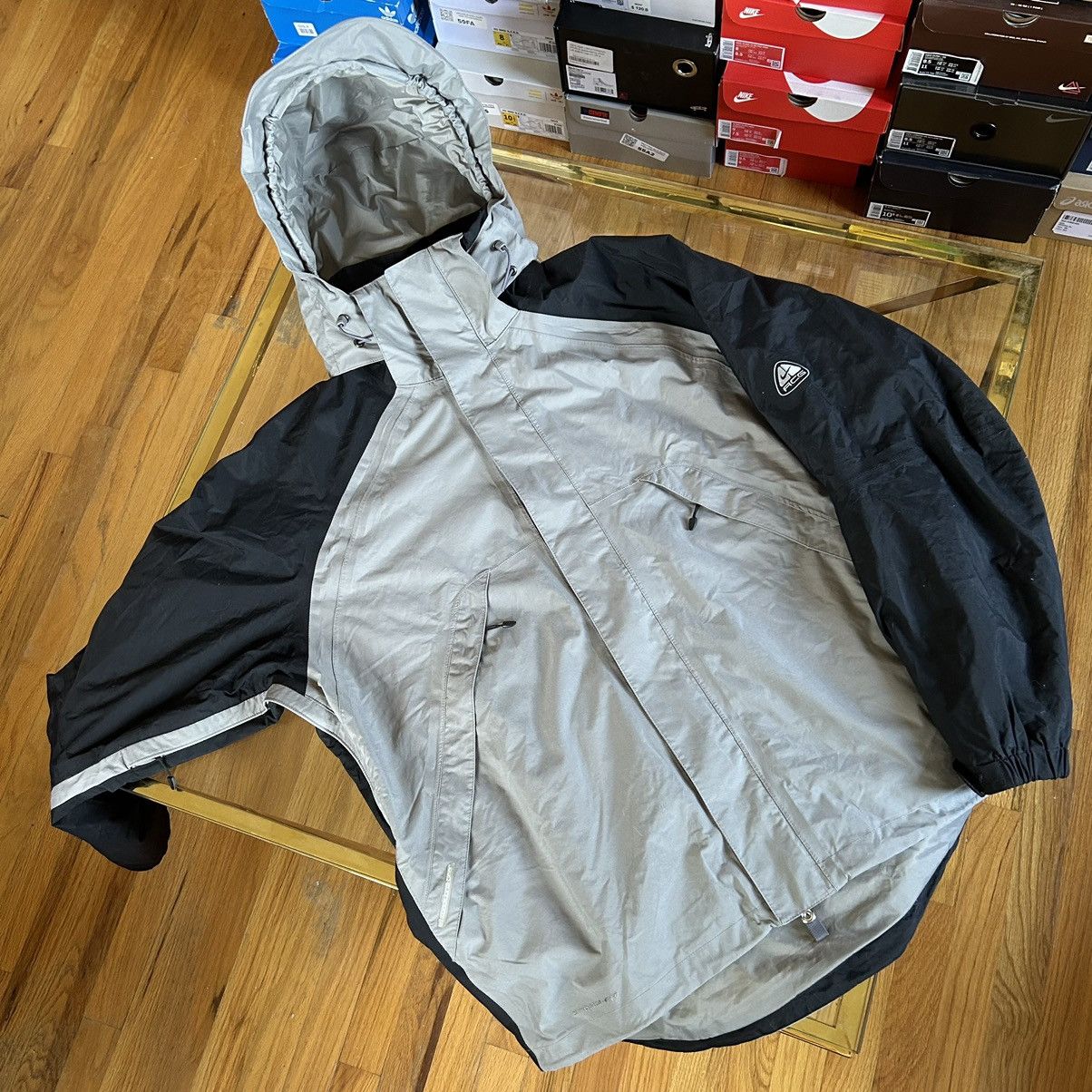 Nike ACG × Vintage 90s NiKE ACG NYLON STORM-FiT RAiN JACKET COAT YKK DRAWCORD | Grailed