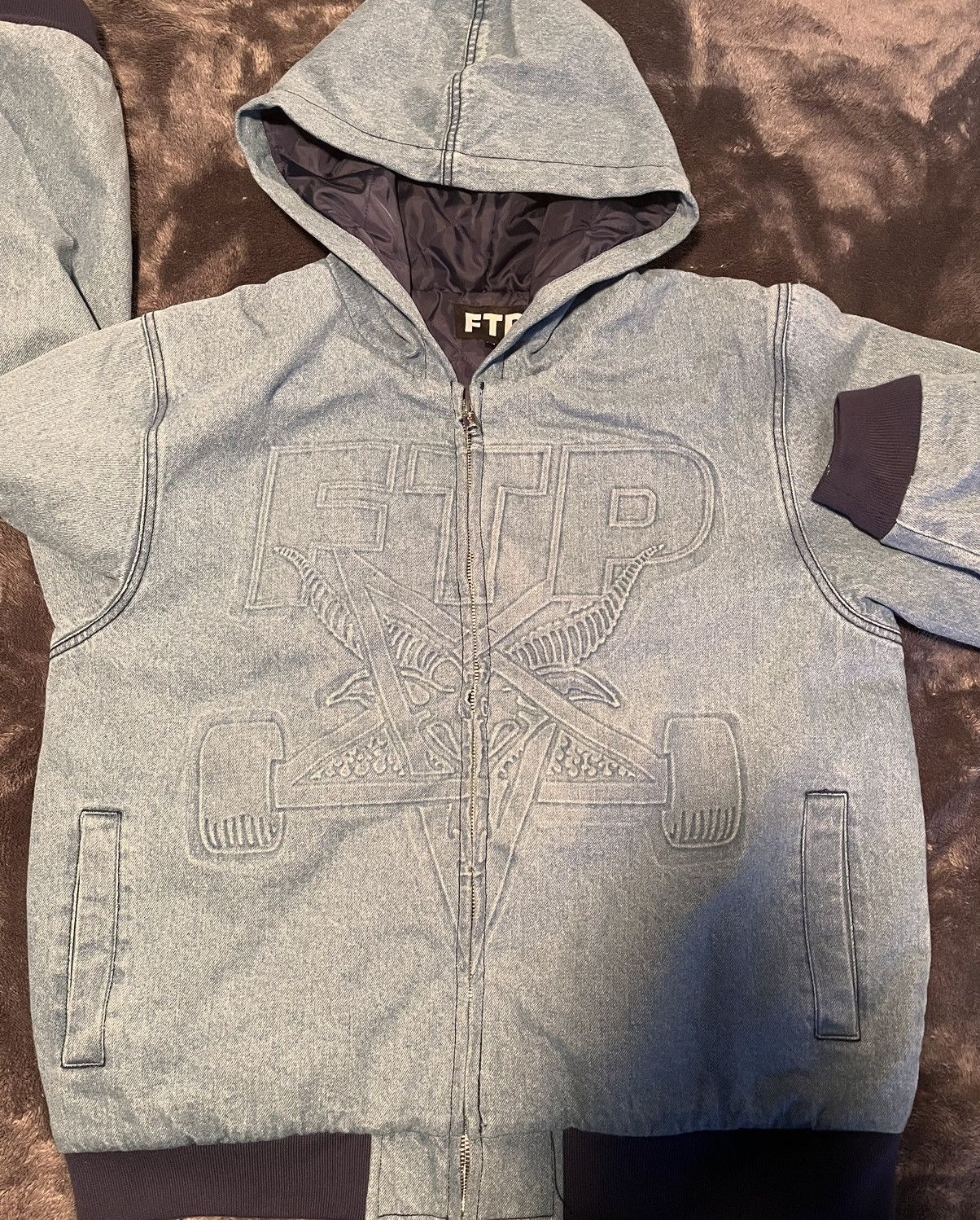 Thrasher FTP x Trasher Denim Quilt Lined Jacket | Grailed