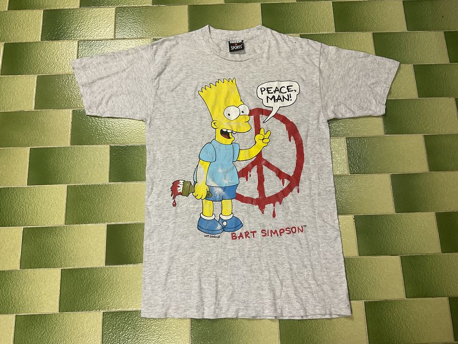 Vintage Vintage 90s Bart Simpson Peace, Man! T-Shirt The Simpsons | Grailed