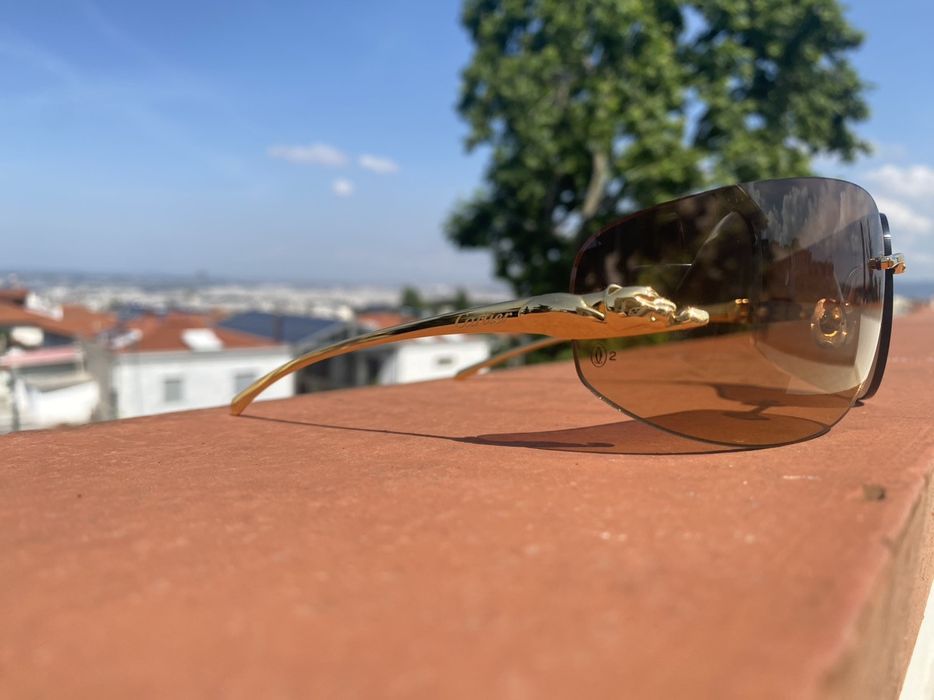 Cartier Gold Frame Panthere Tinted Sunglasses | Grailed