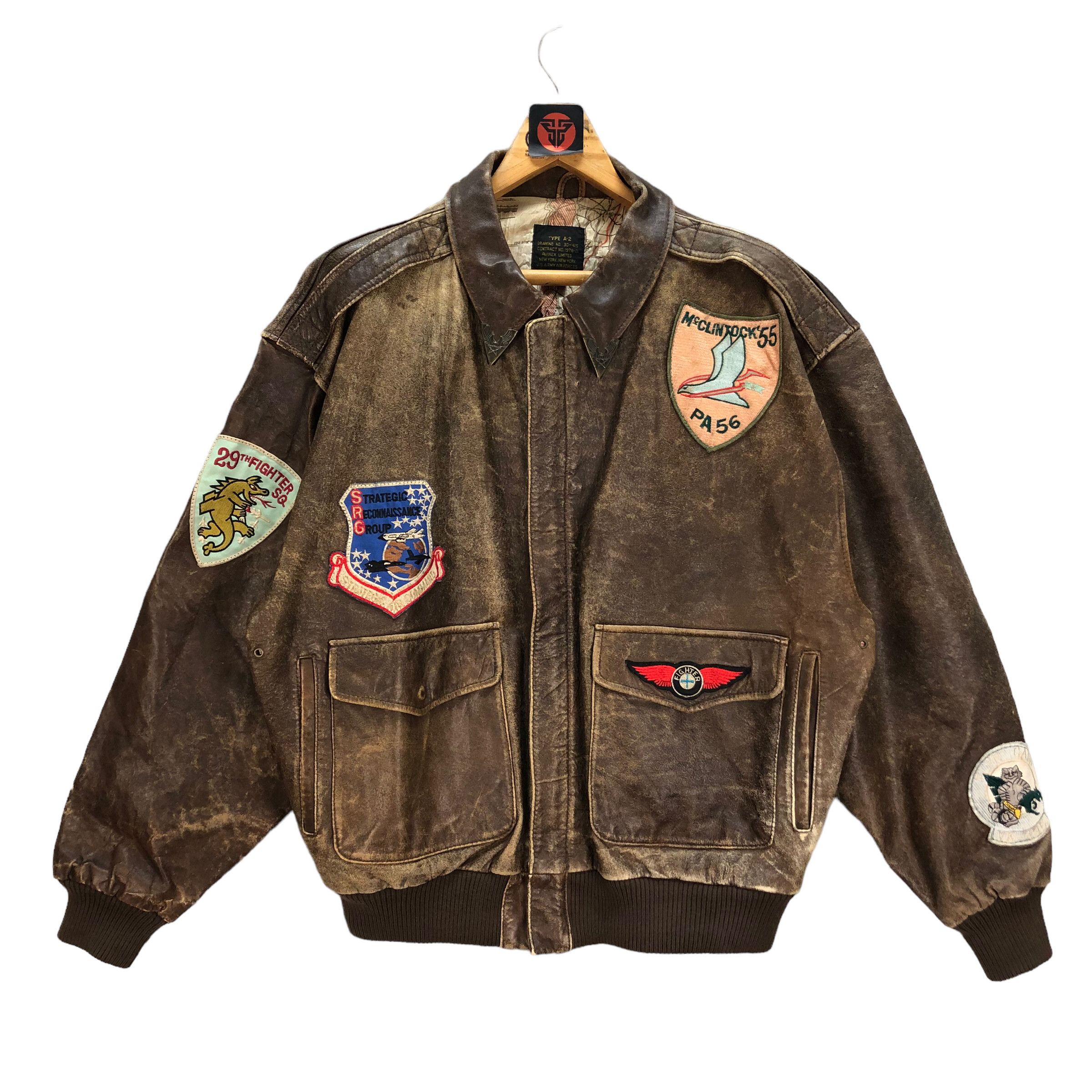 A2 Flyers Leather × Avirex × Usaf VINTAGE AVIREX LIMITED USAF DRAWING ...