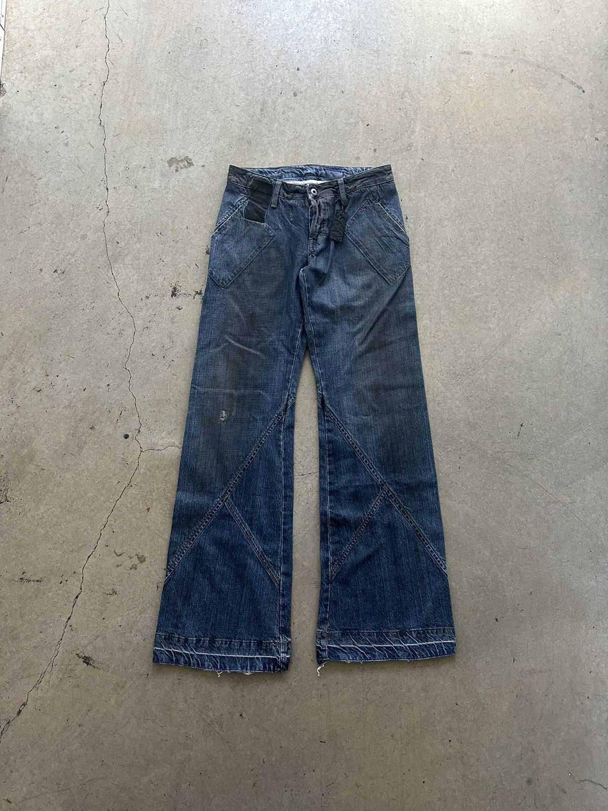 Rick Owens Rick Owens Slab Diamond Cut Flared Denim | Grailed