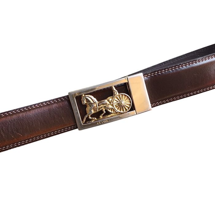 Vintage Celine Paris Logo Buckle Vintage Mod. Brev Leather Belt | Grailed