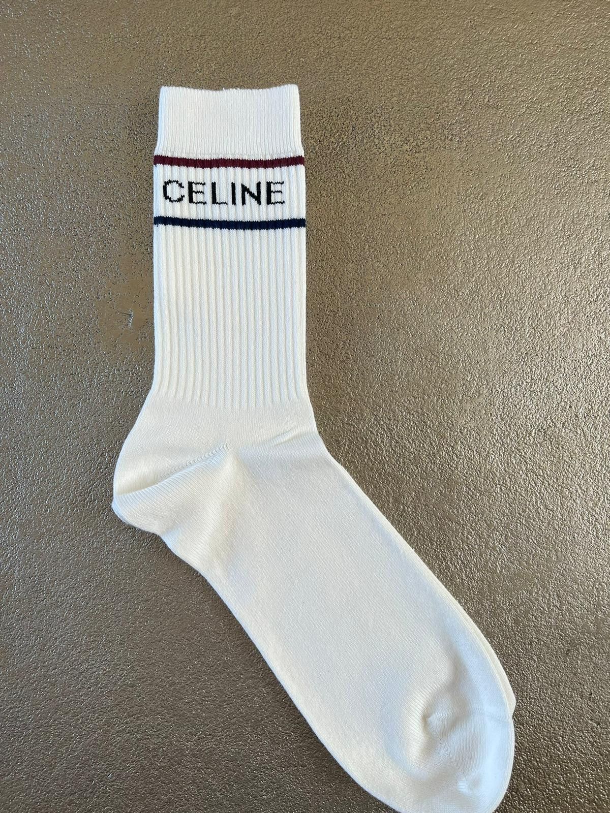 Celine Logo Socks in White | Grailed