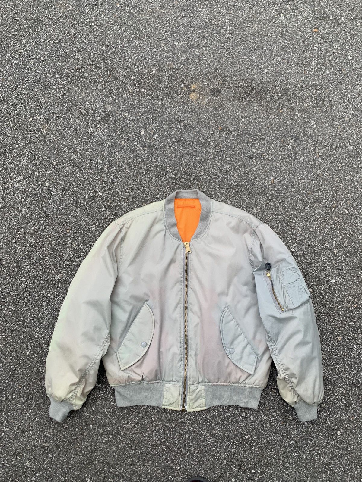 Bomber Jacket × Japanese Brand × Vintage 🪖Vintage MA-1 Man Intermediate Creamy Green BOMBER ...