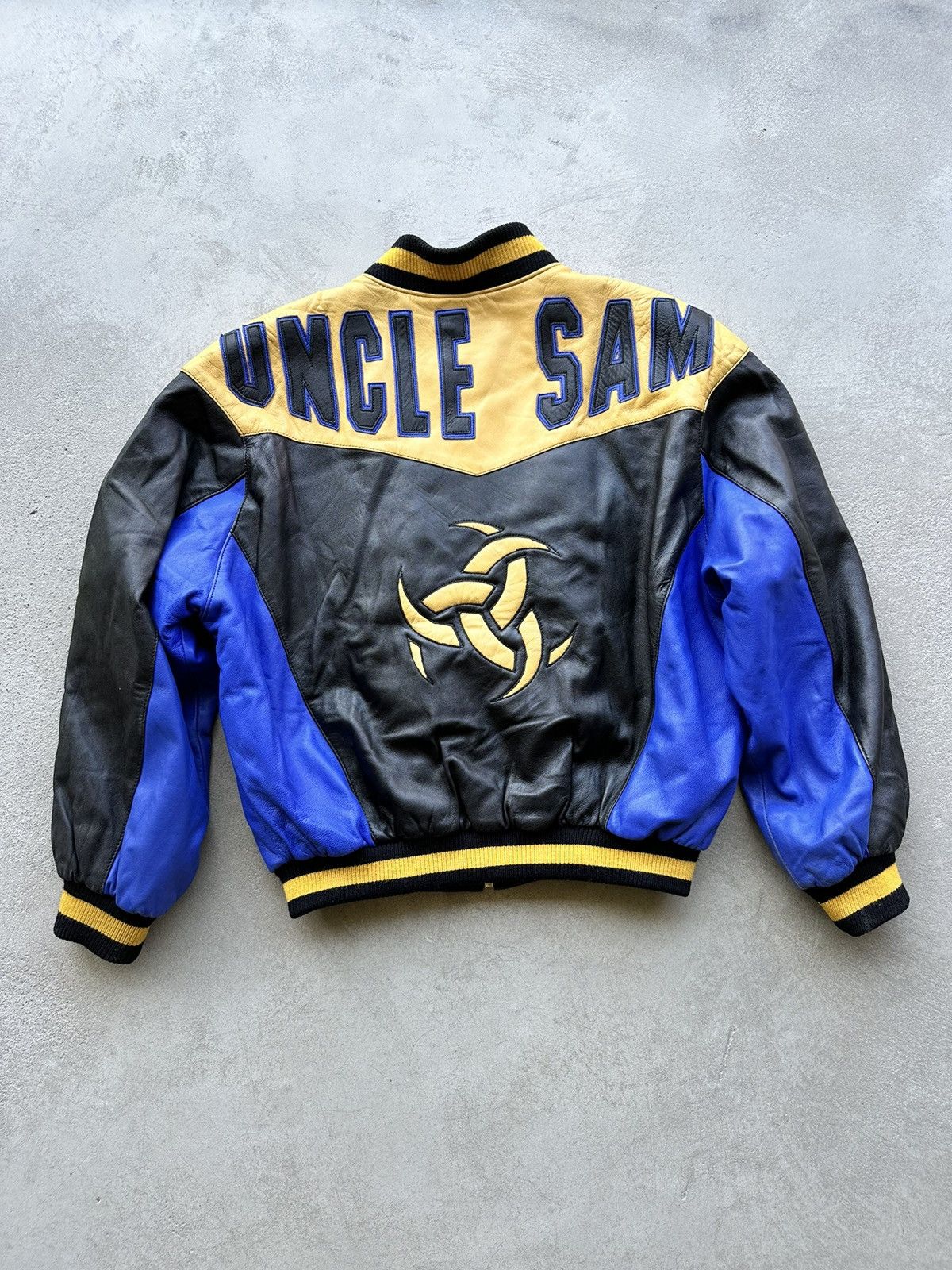 Leather Jacket × Vintage Vintage Uncle Sam Lamb Leather Jacket | Grailed