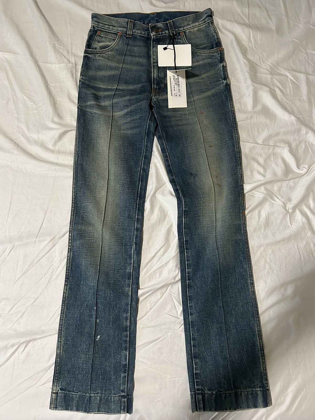 Gucci GUCCI 2017 Straight Leg Pleated Paint Splatter Jeans | Grailed