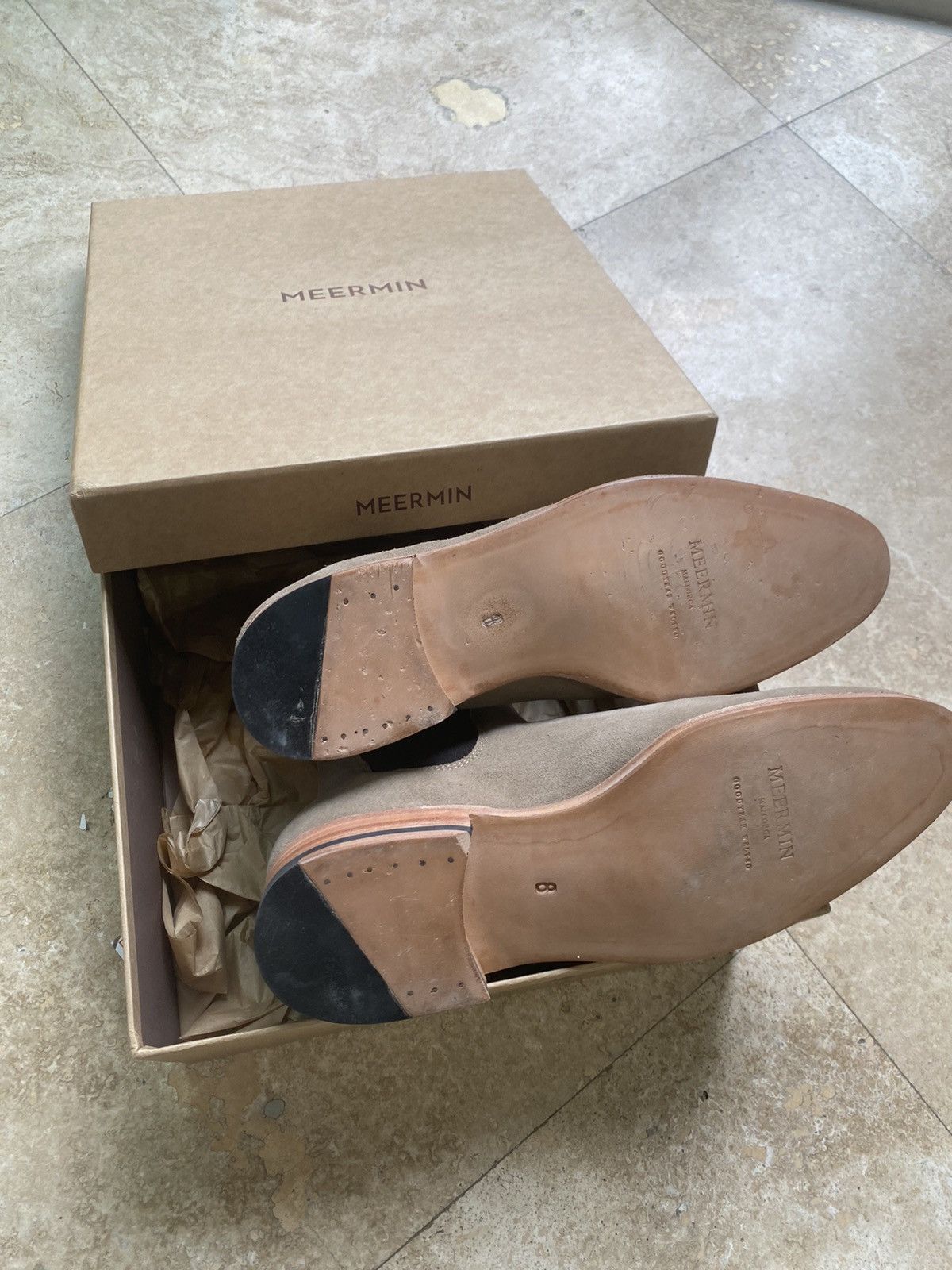 Meermin Meermin 101050 Taupe Suede Chelsea Boots, Size 8 E | Grailed