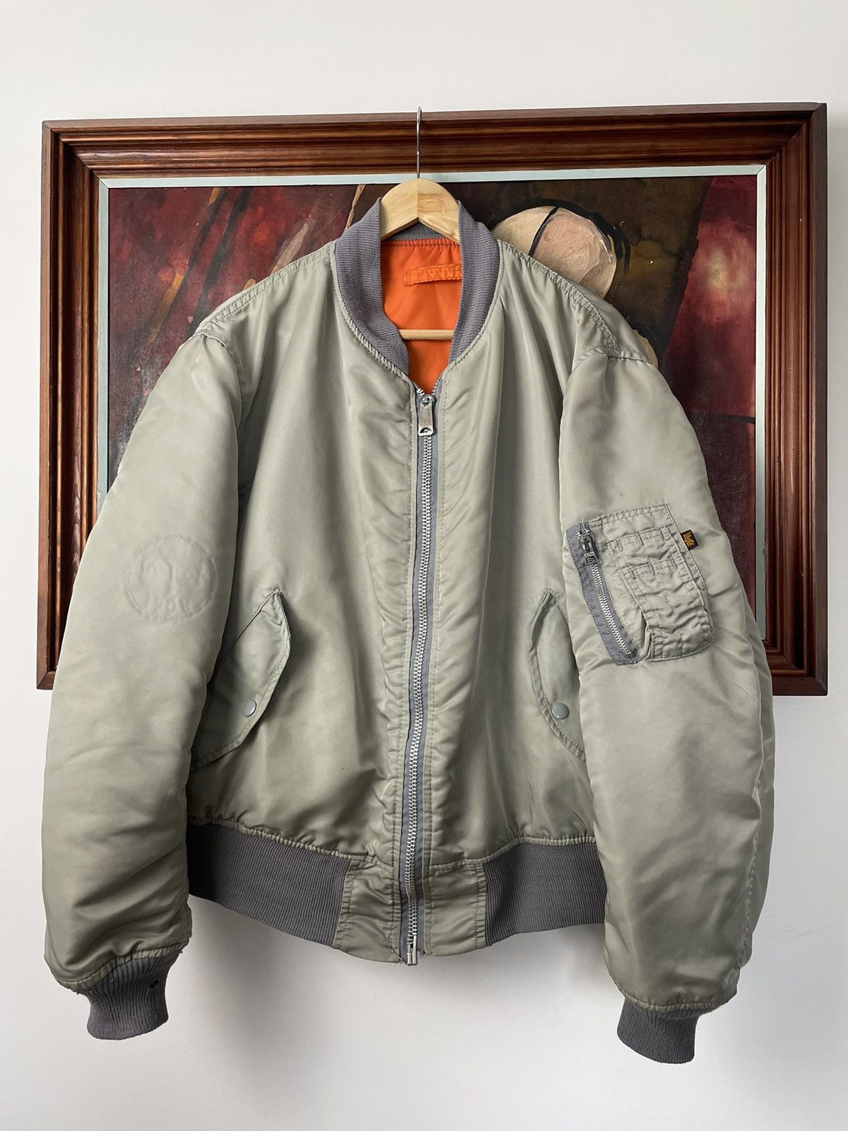 Vintage Alpha Industries Ma1 Flyer Washed Vintage Bomber Jacket USA ...