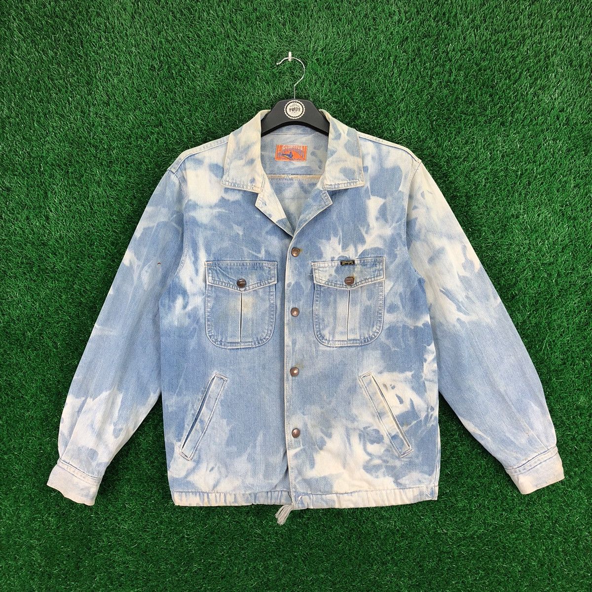 Wrangler Vintage 80's Wrangler Chore Denim Jacket Thrashed Acid Wash ...