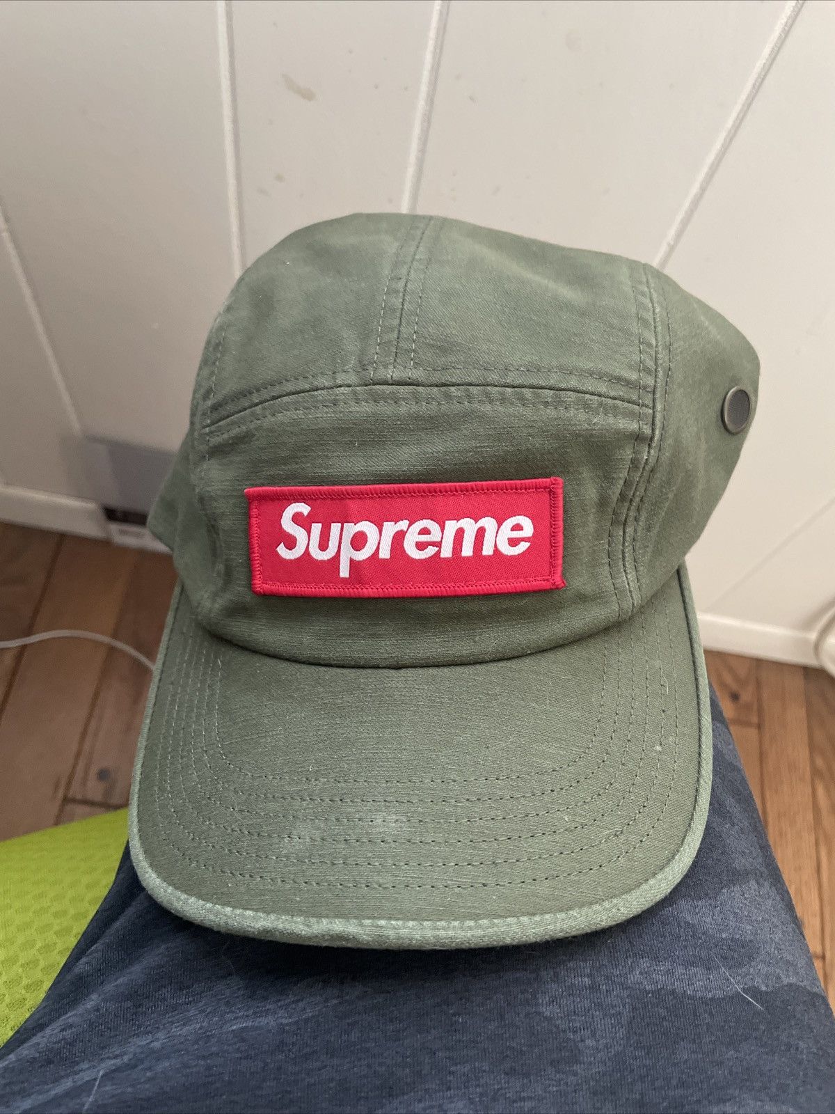 Supreme SUPREME 5 PANEL CAMP CAP 'OLIVE' FW13 | Grailed