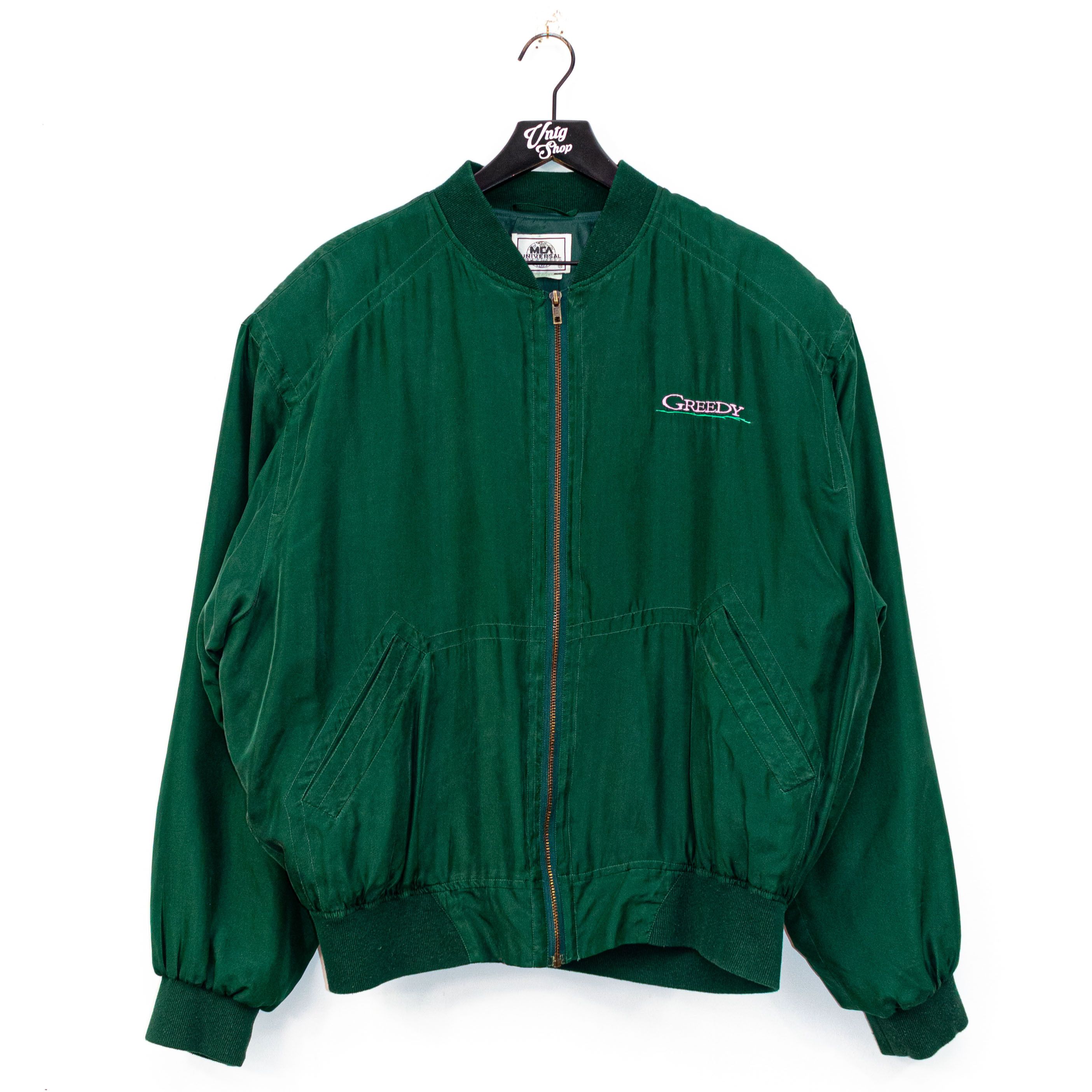 Vintage 1994 MCA Universal Studios GREEDY Movie Silk Bomber Jacket ...
