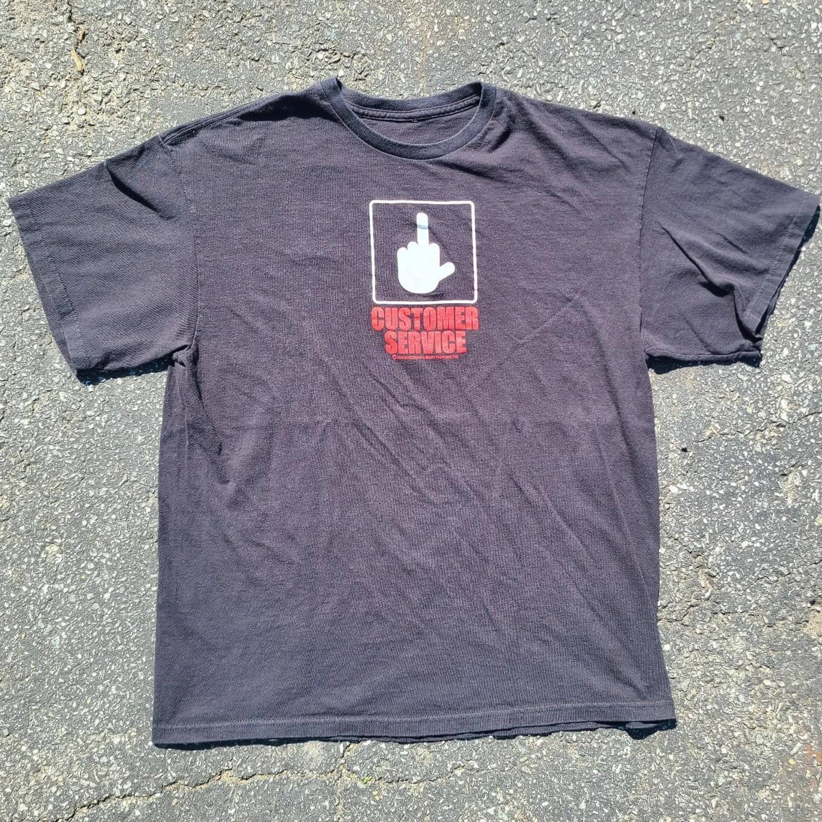 Vintage Y2K fuck customer service middle finger 2003 brooklyn tee | Grailed
