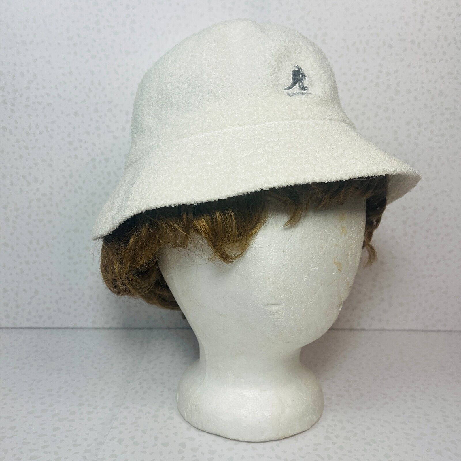 Vintage Vintage Retro Hip-Hop Off White Terrycloth Kangol Bucket Hat ...