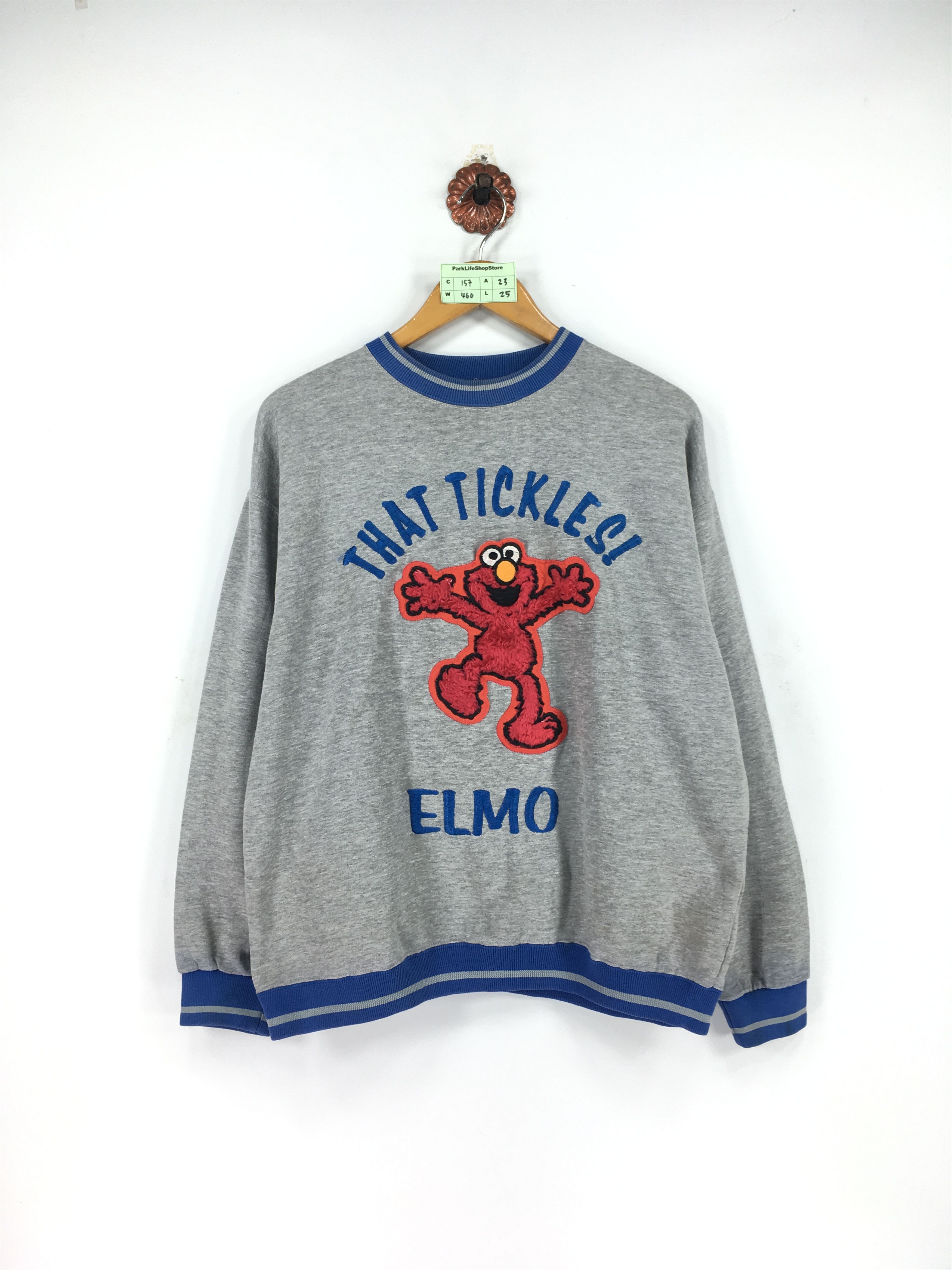 Cartoon Network Vintage SESAME STREET Elmo Pullover Sweatshirt Size M ...