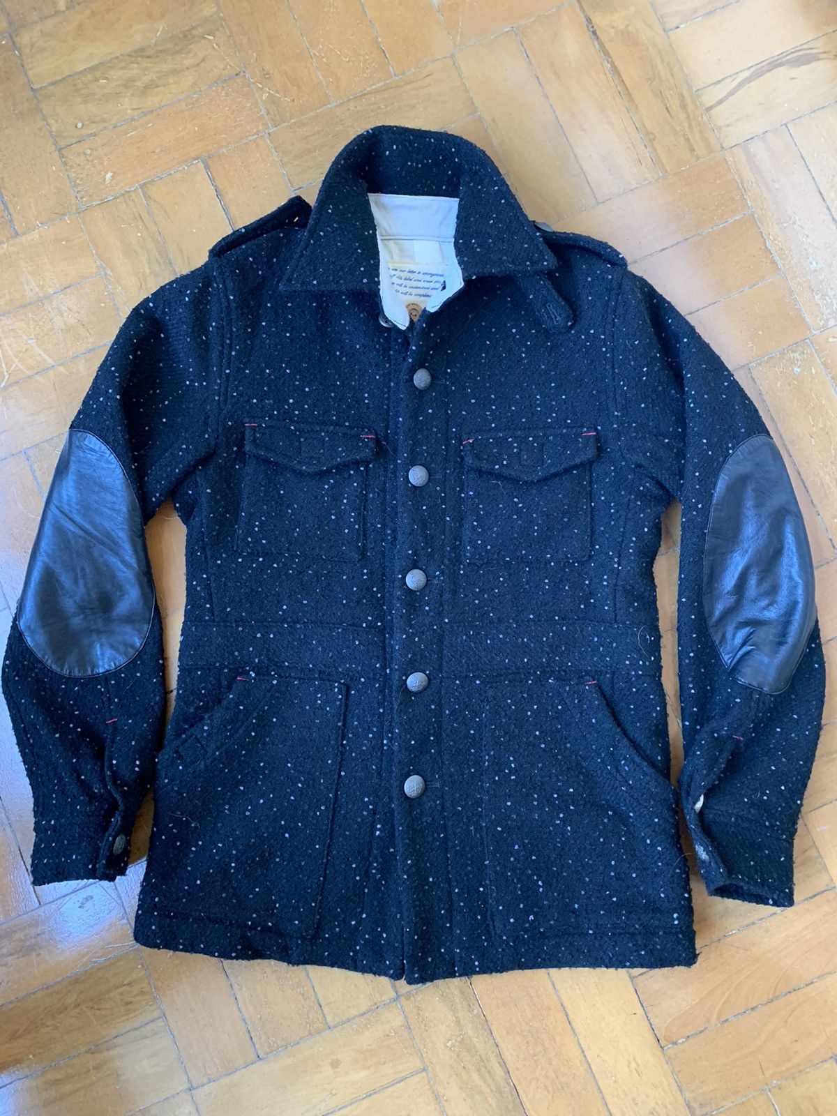 Taishi Nobukuni Handmade In Japan Wool Blend blazer With Leather Elbows ...