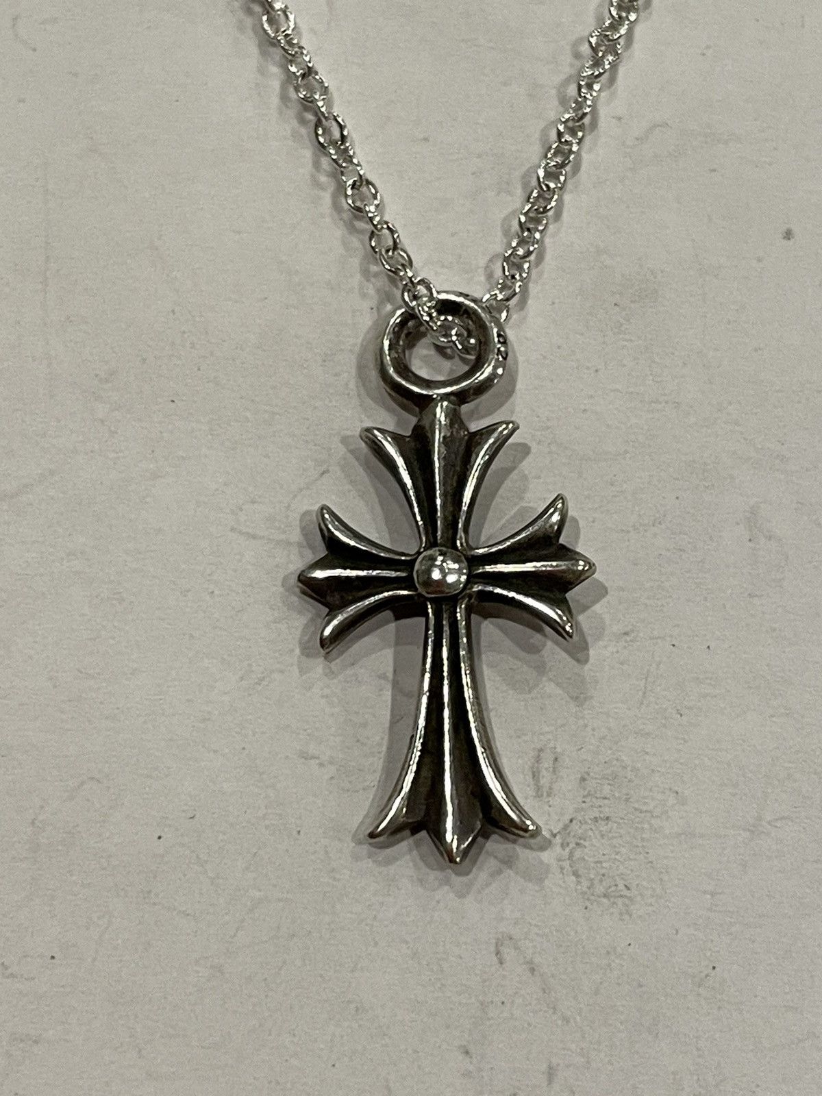 Chrome Hearts Chrome Hearts Cross Pendant Roll Chain Silver Necklace ...